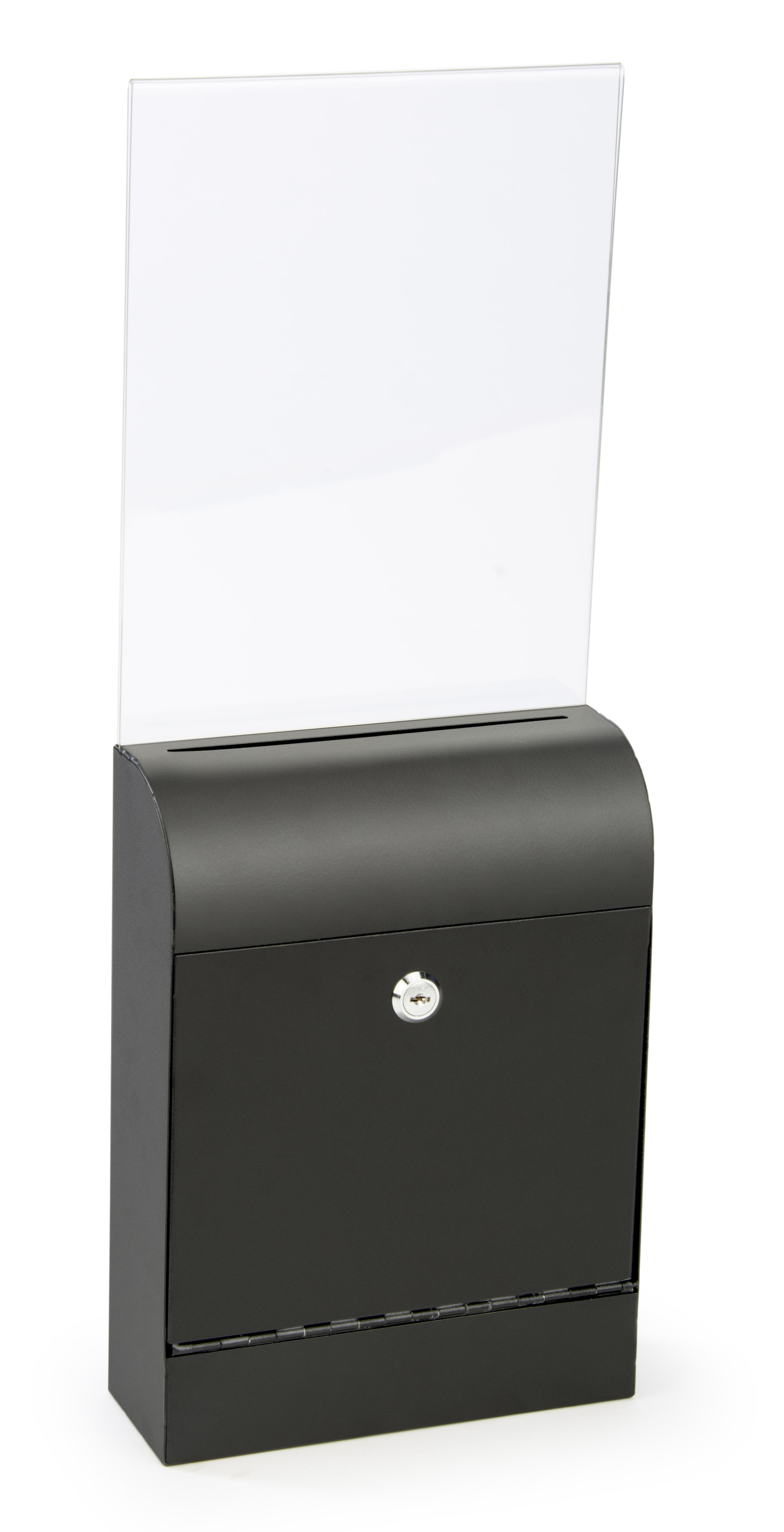 Black Wall Mount Document Box | Slide-in Acrylic Sign Holder | Displays2Go