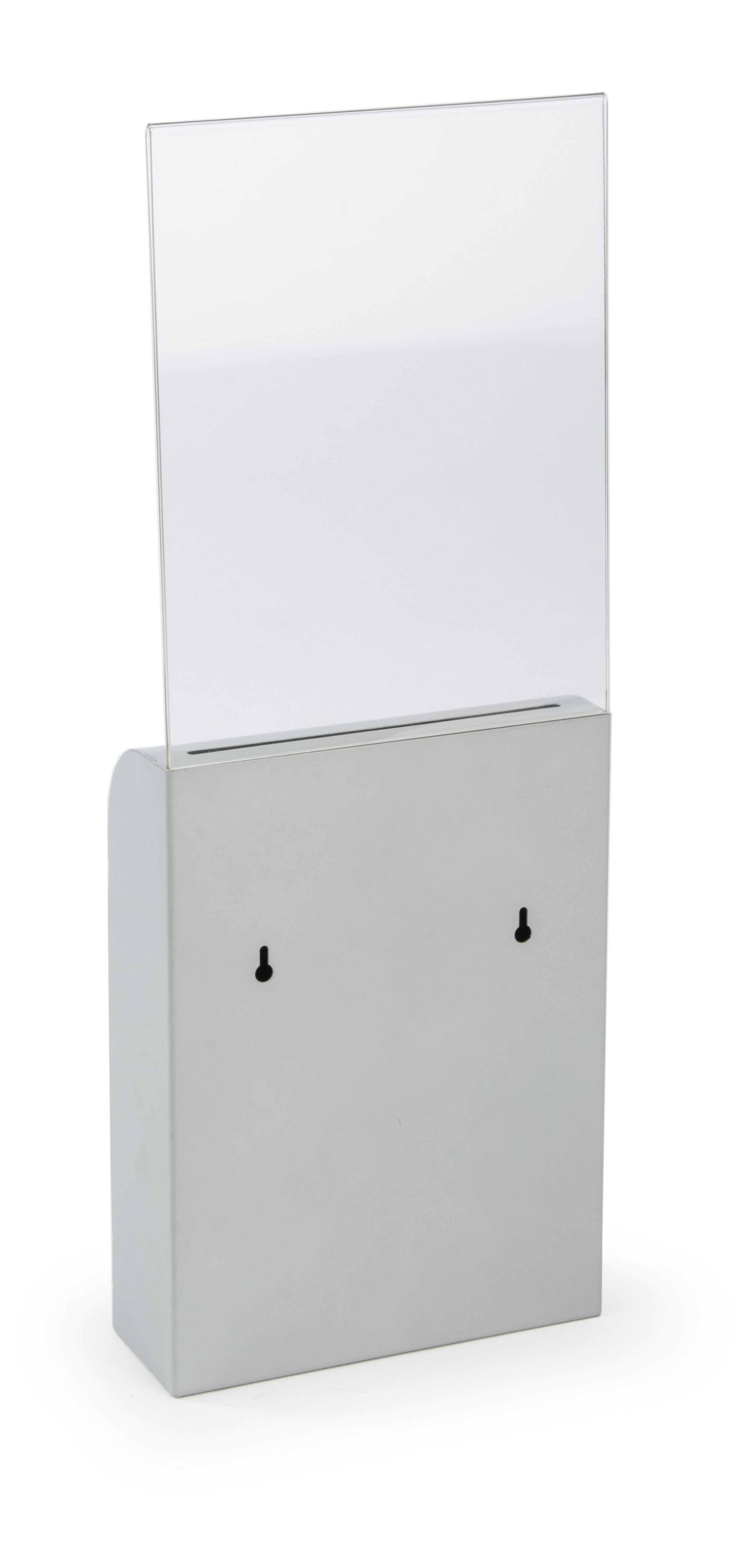 Silver Wall Mount Document Box | 8” x 11” Acrylic Sign Holder | Displays2Go