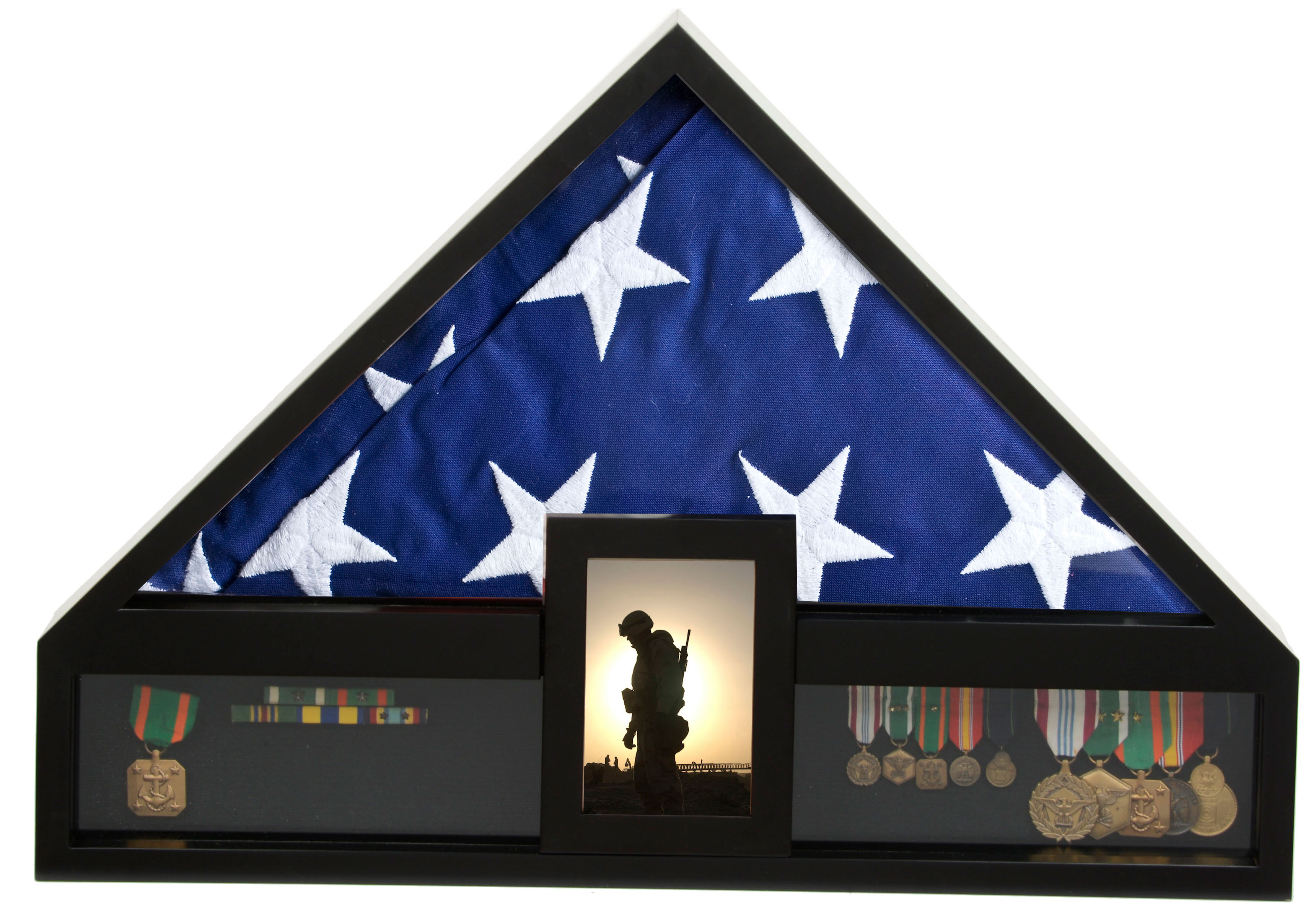 Flag and Medal Display Case | Wooden Showcase | Displays2Go