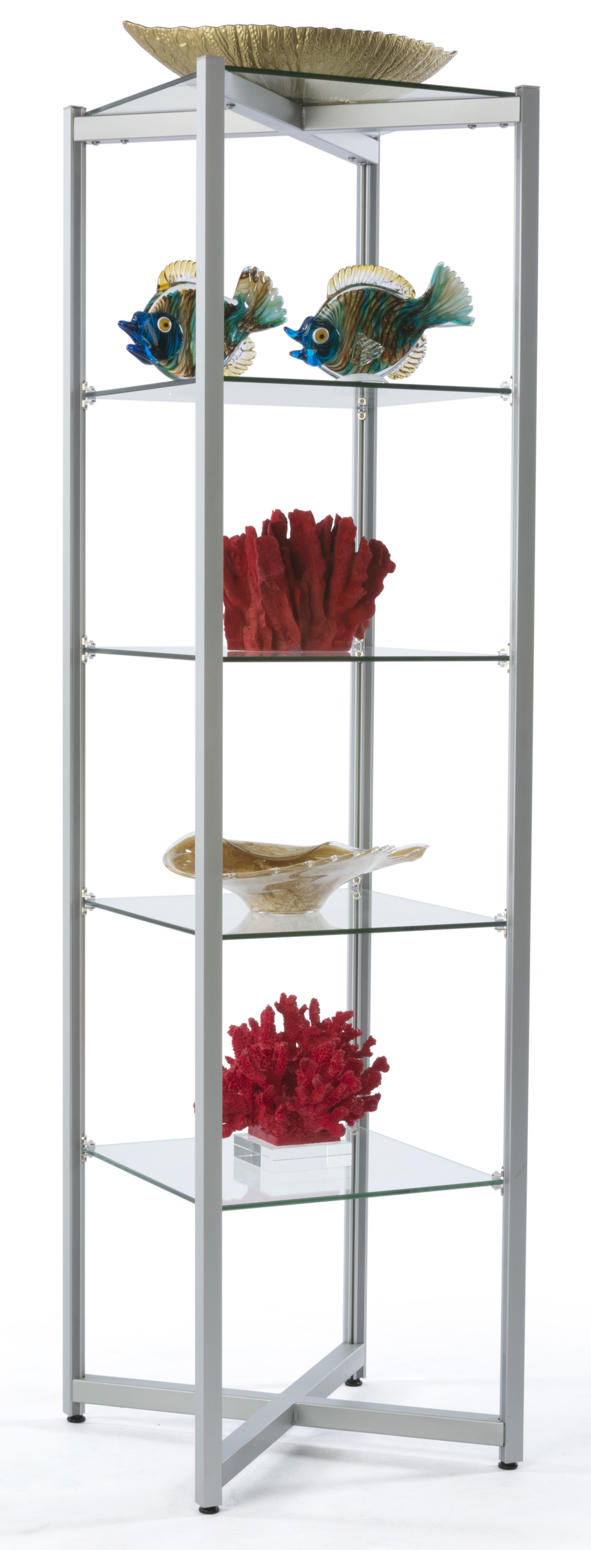 Glass Tower Shelves | Adjustable Height | Displays2Go