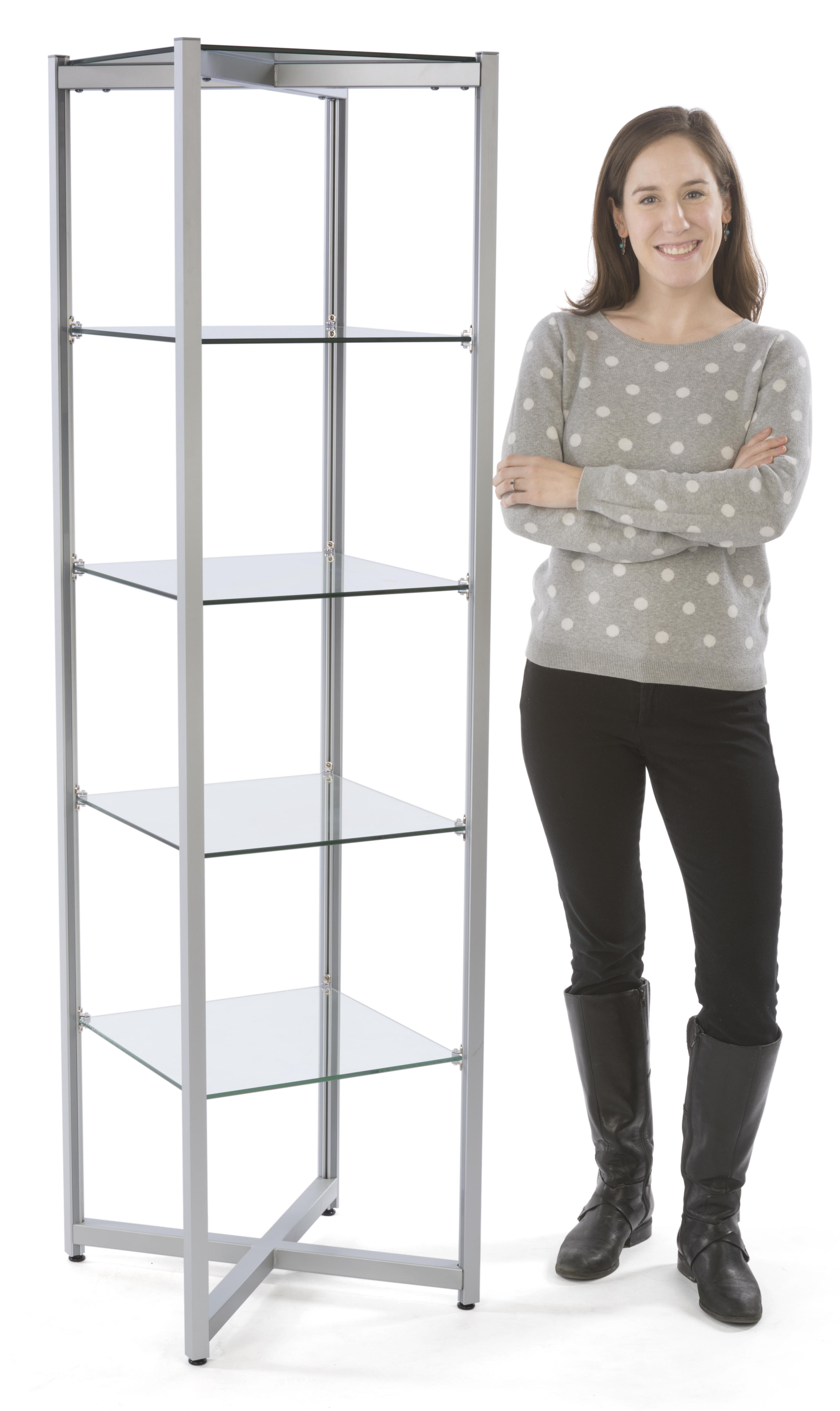 Glass Tower Shelves | Adjustable Height | Displays2Go