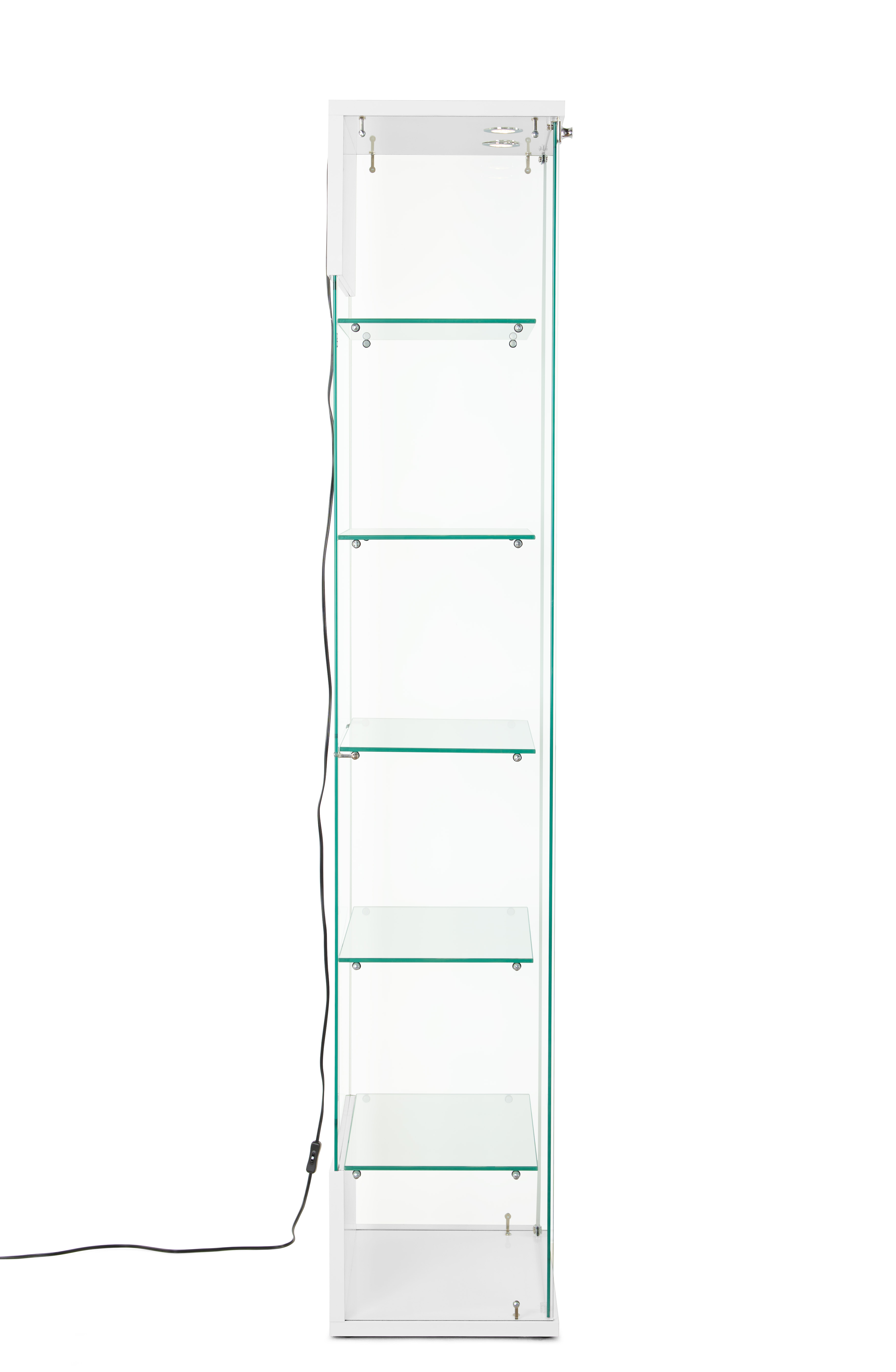 Tall Frameless Glass Curio Cabinet | LED Lighting | Displays2Go