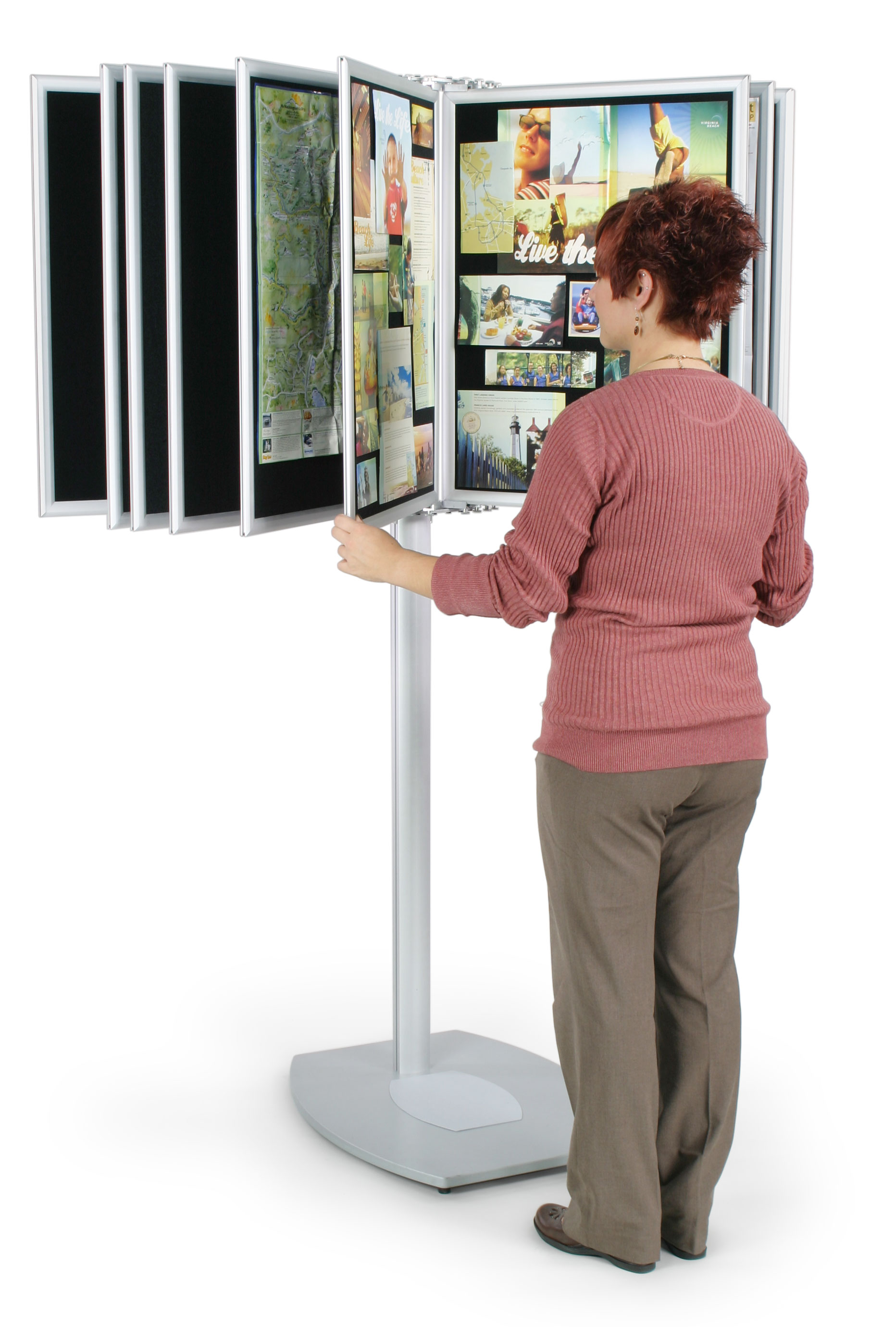 Multi-Panel Display Stand - (10) 24 x 36 Hook & Loop Panels | Displays2Go