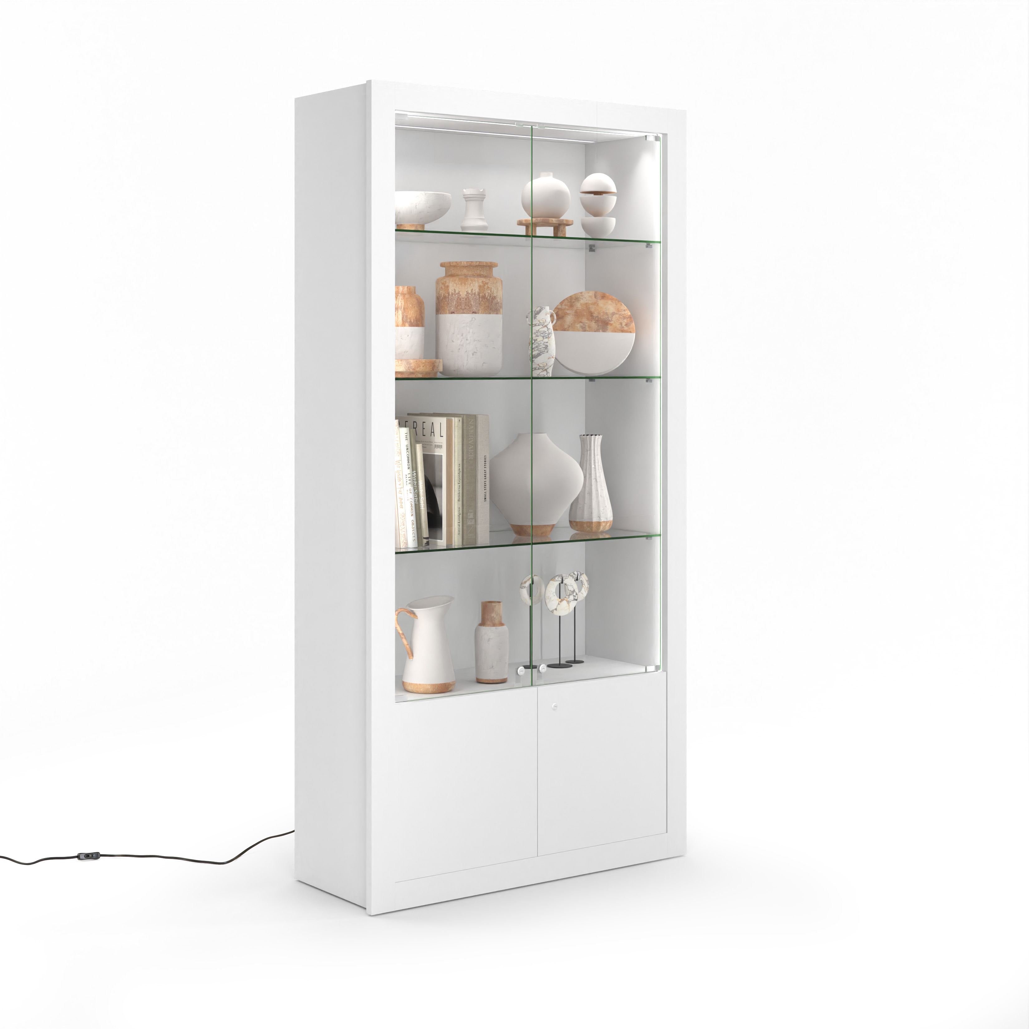 White Display Cabinet | Adjustable Shelves | Displays2Go