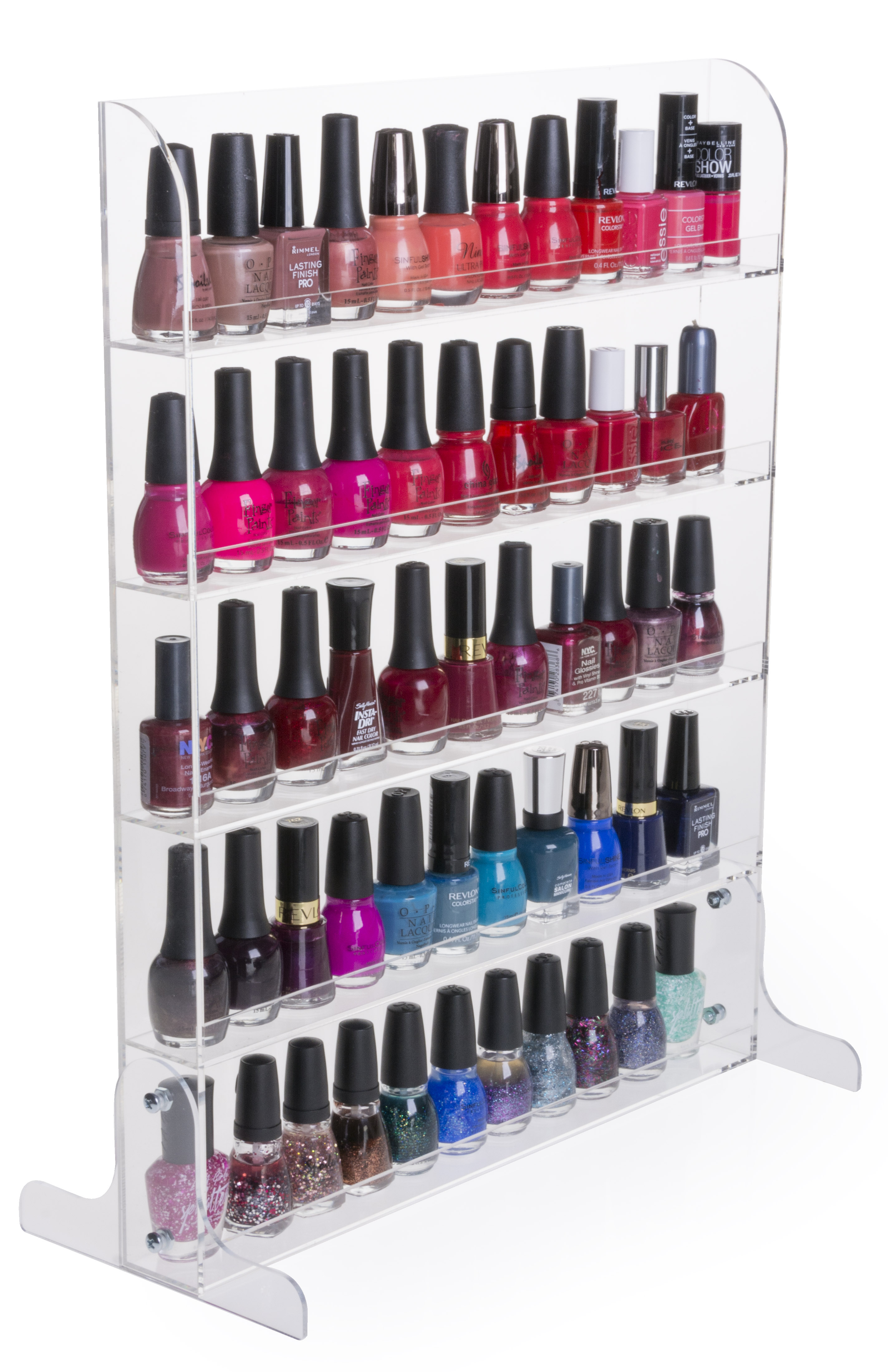 Nail Polish Rack | Acrylic Stand & Wall Mount Manicure Bottle Storage ...