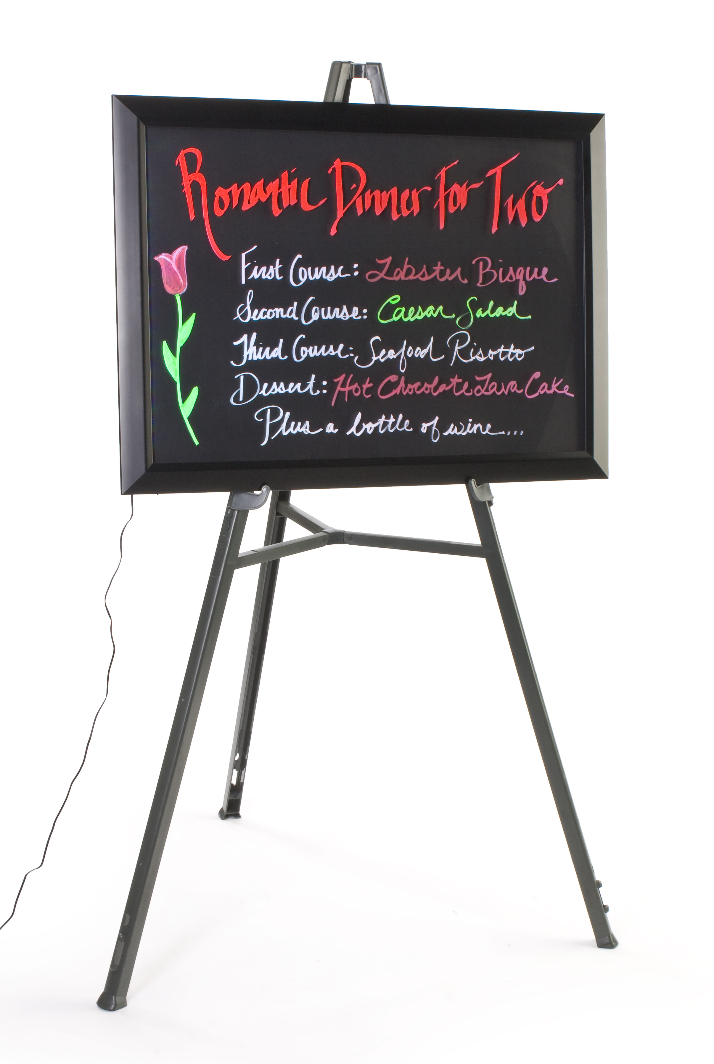 Neon Writing Board with Lighting Effects w/ Markers & Easel | Displays2Go