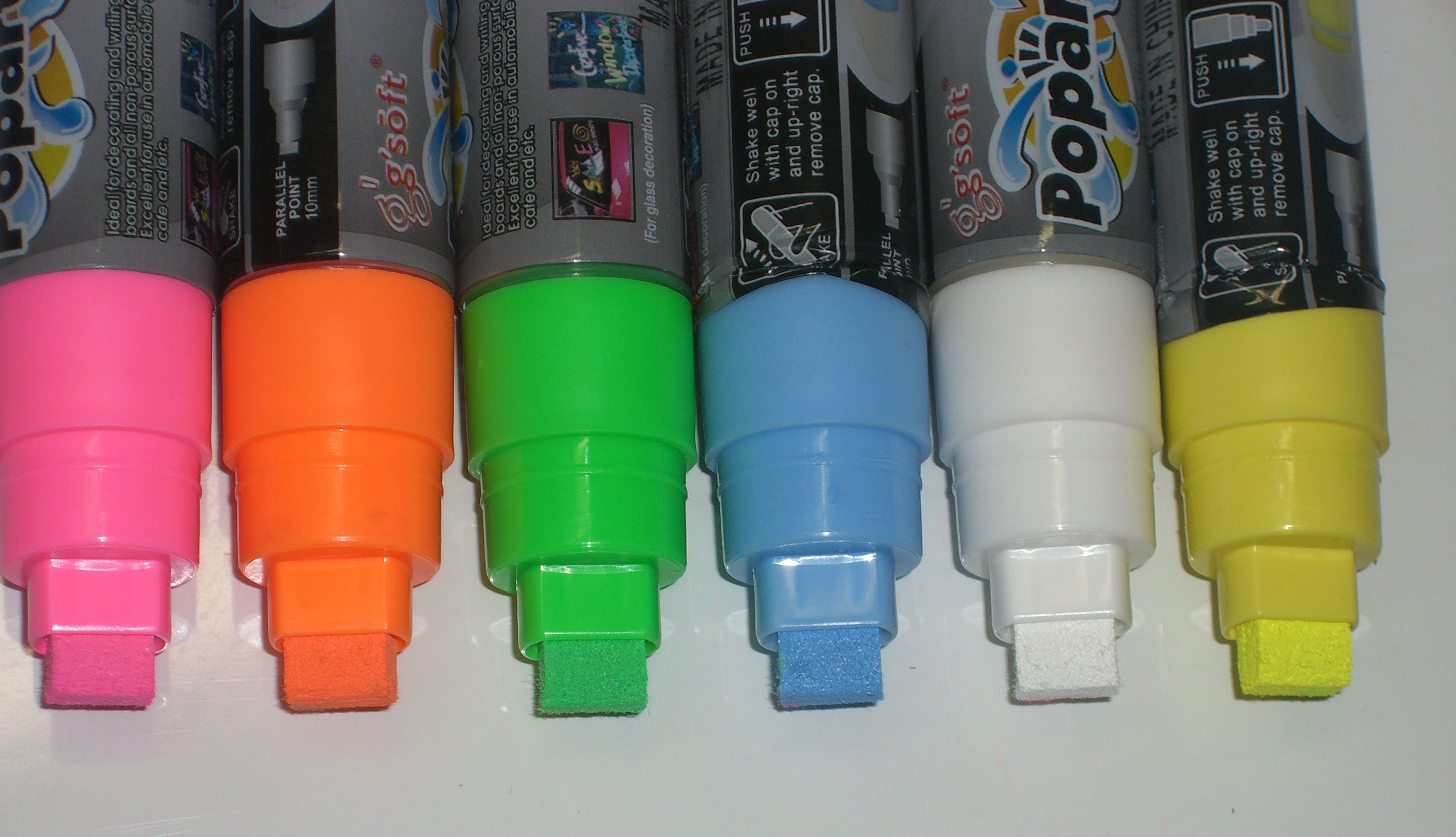Liquid Fluorescent Marker | Set of 6 Colors | Displays2Go