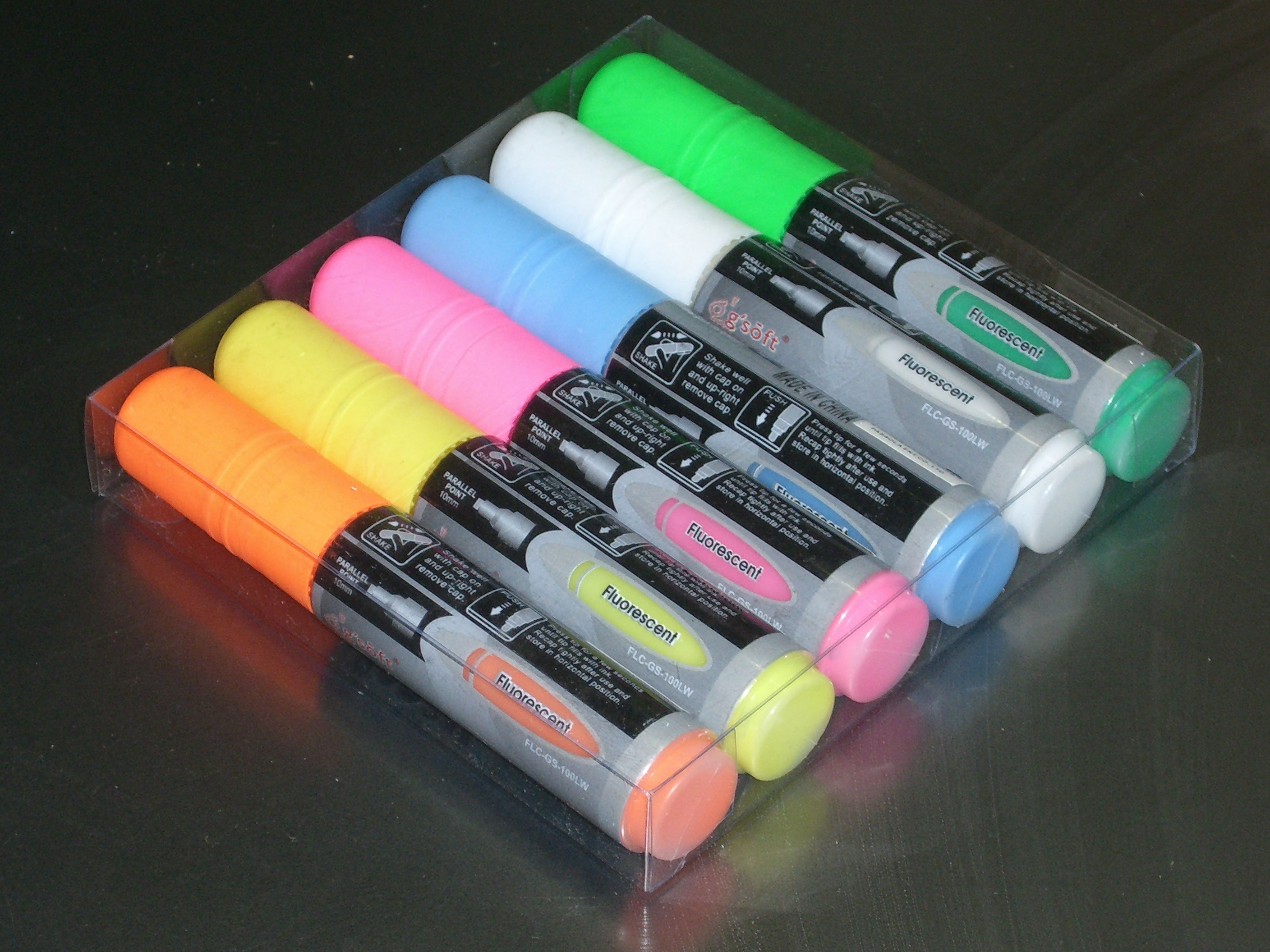 Liquid Fluorescent Marker | Set of 6 Colors | Displays2Go