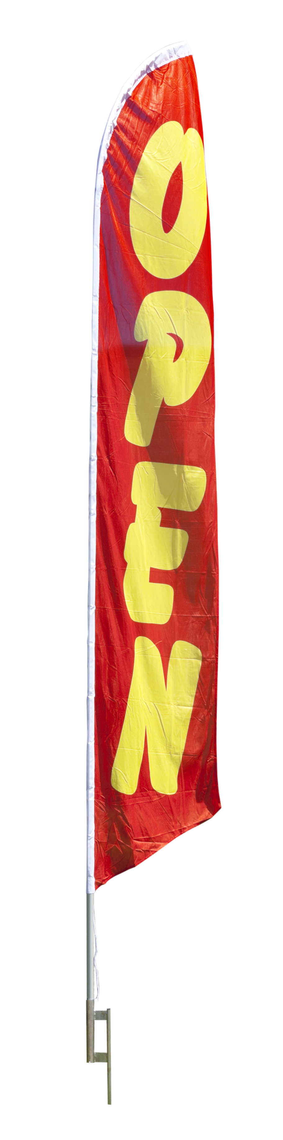 Open Feather Flag | Red & Yellow Graphics | Displays2Go