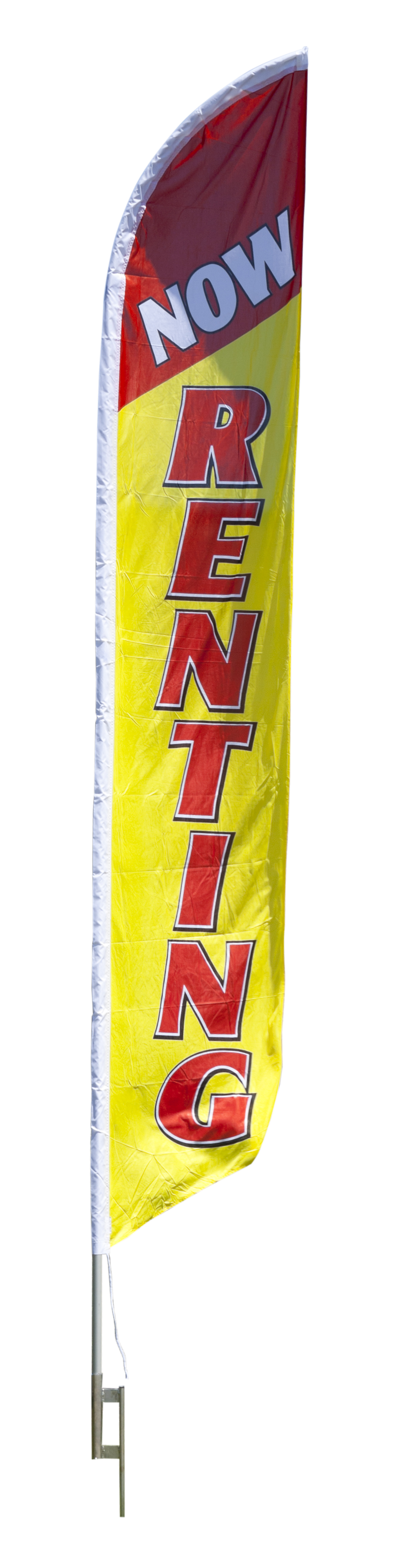 Now Renting Feather Flag | Red & Yellow Advertising Banner | Displays2Go