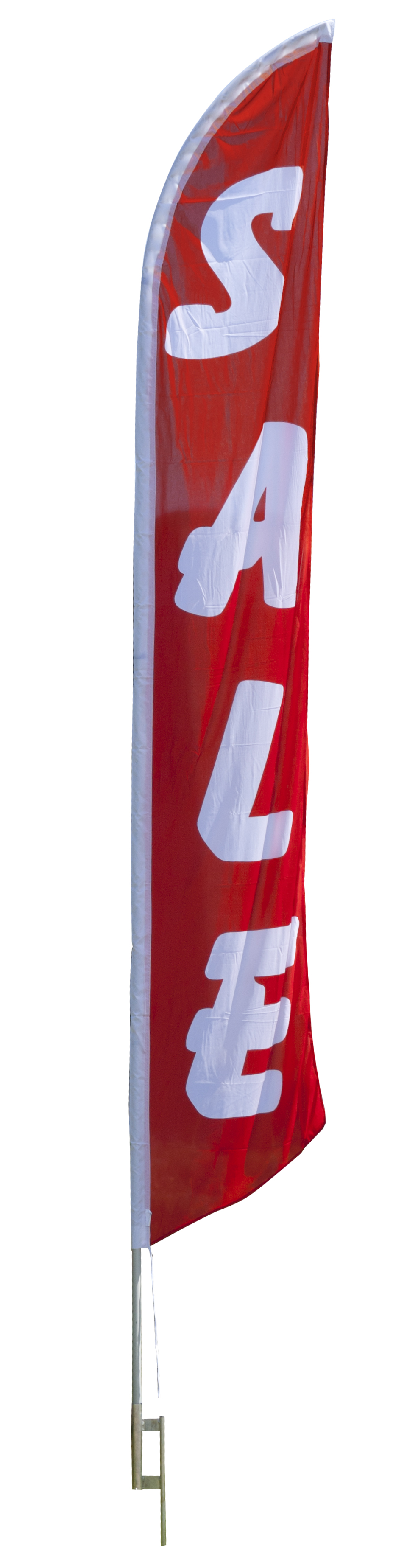 Sale Message Bow Flag | White on Red Color Scheme Banner