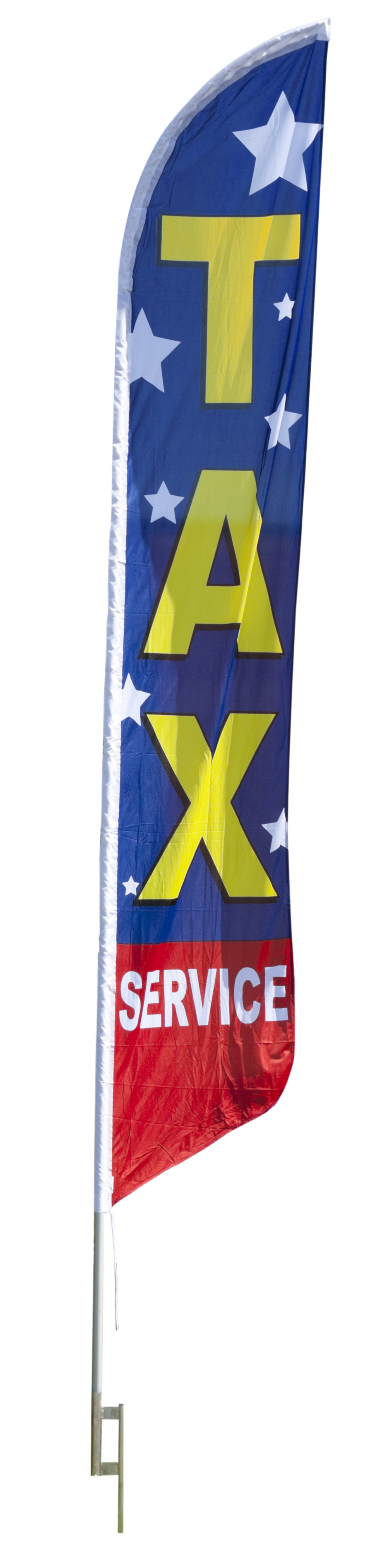 Tax Service Feather Flag | American Flag Pattern w/ Yellow Text ...