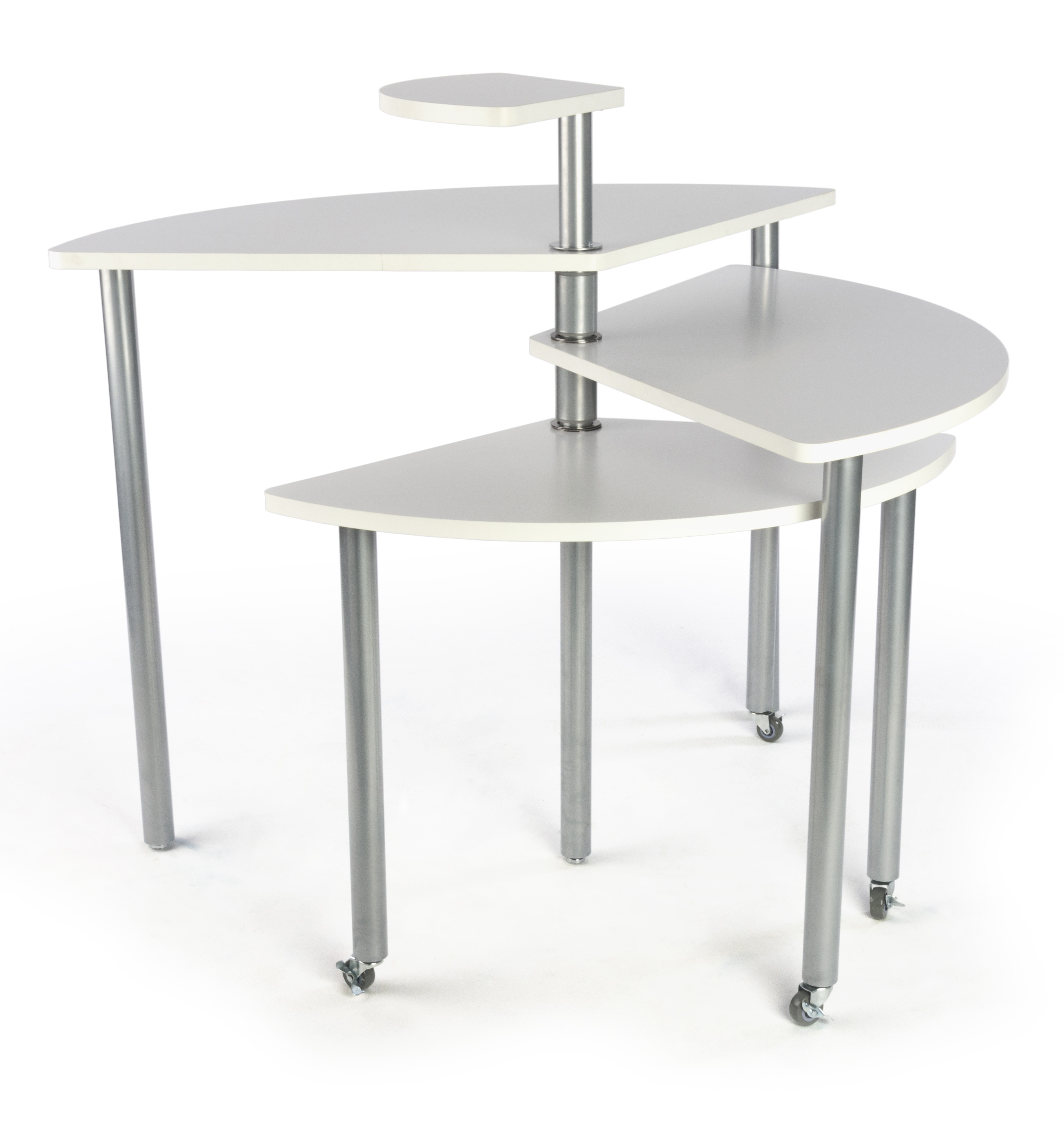 White Rotating Retail Display Table | 4 Tiers | Displays2Go