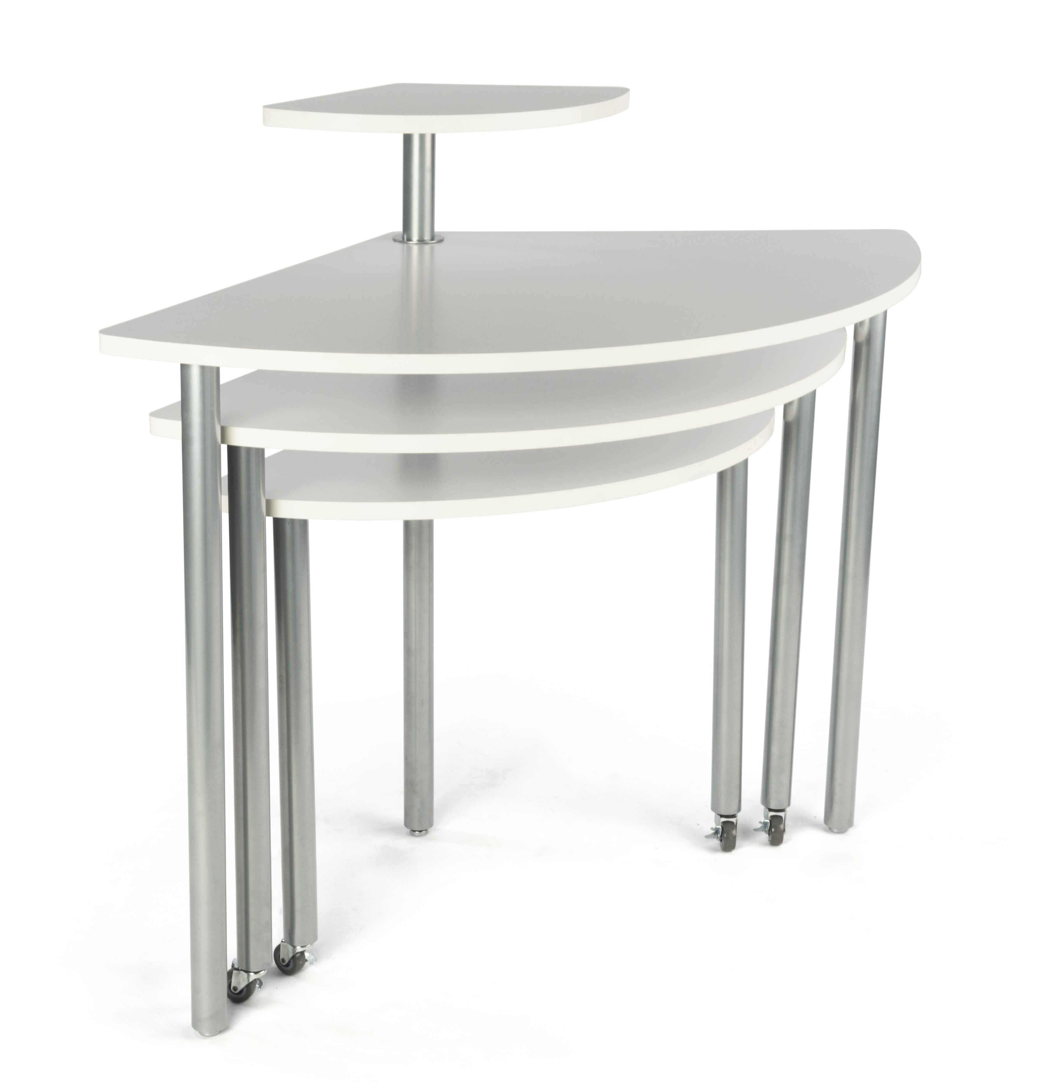 White Rotating Retail Display Table | 4 Tiers | Displays2Go