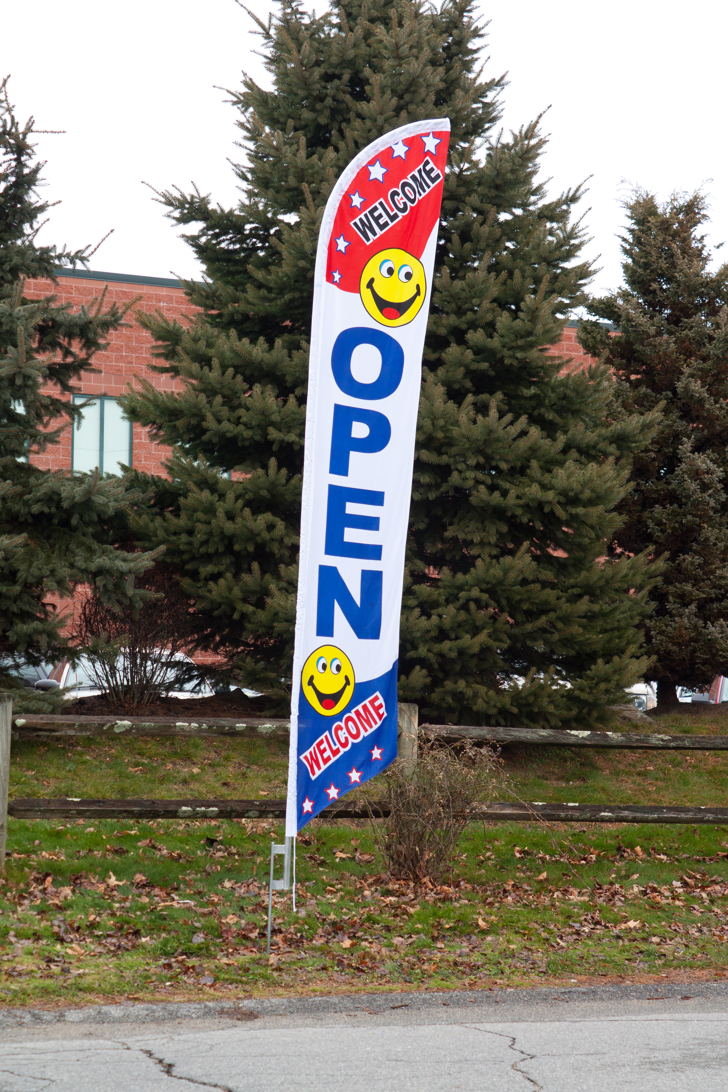 Open Welcome Commercial Flag | Retail Message Banner | Displays2Go