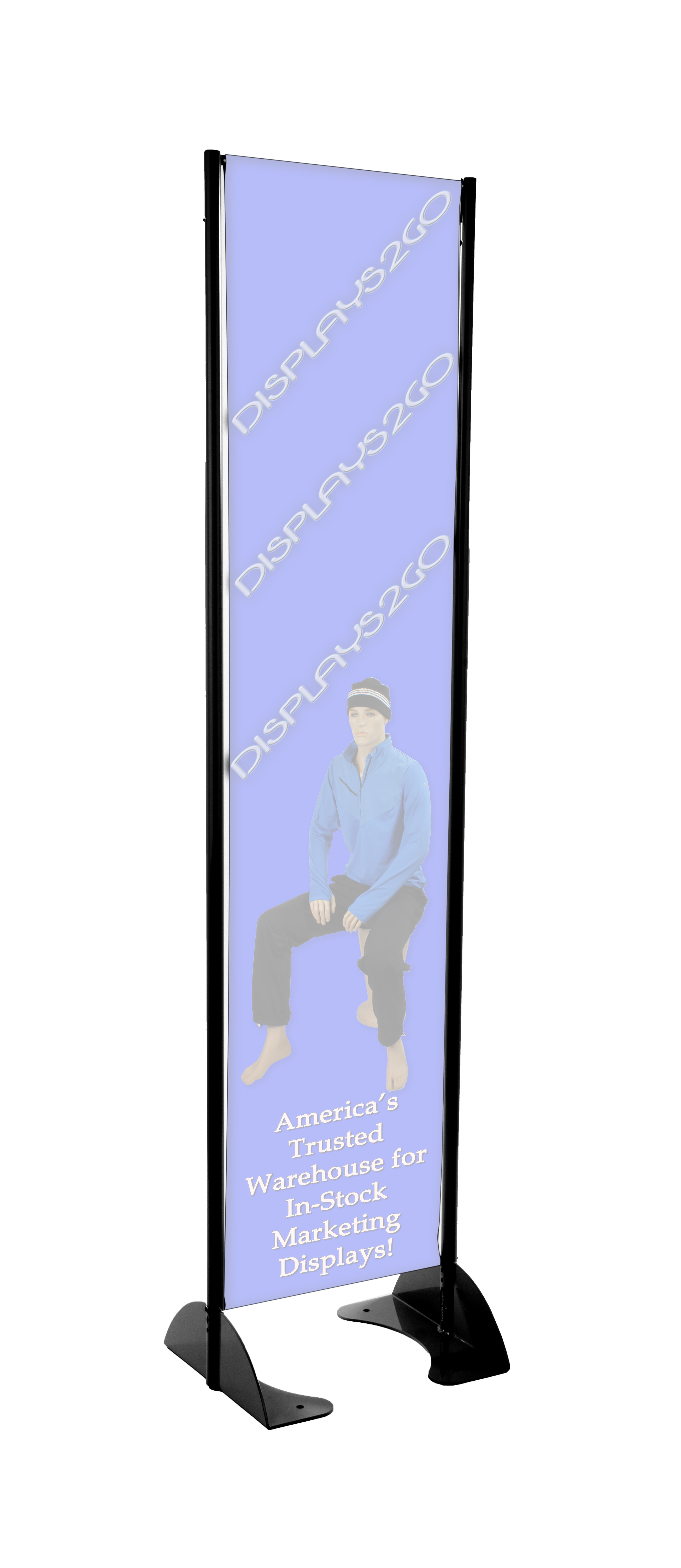 16” x 72” Black Permanent Banner Stand | Graphic Not Included | Displays2go