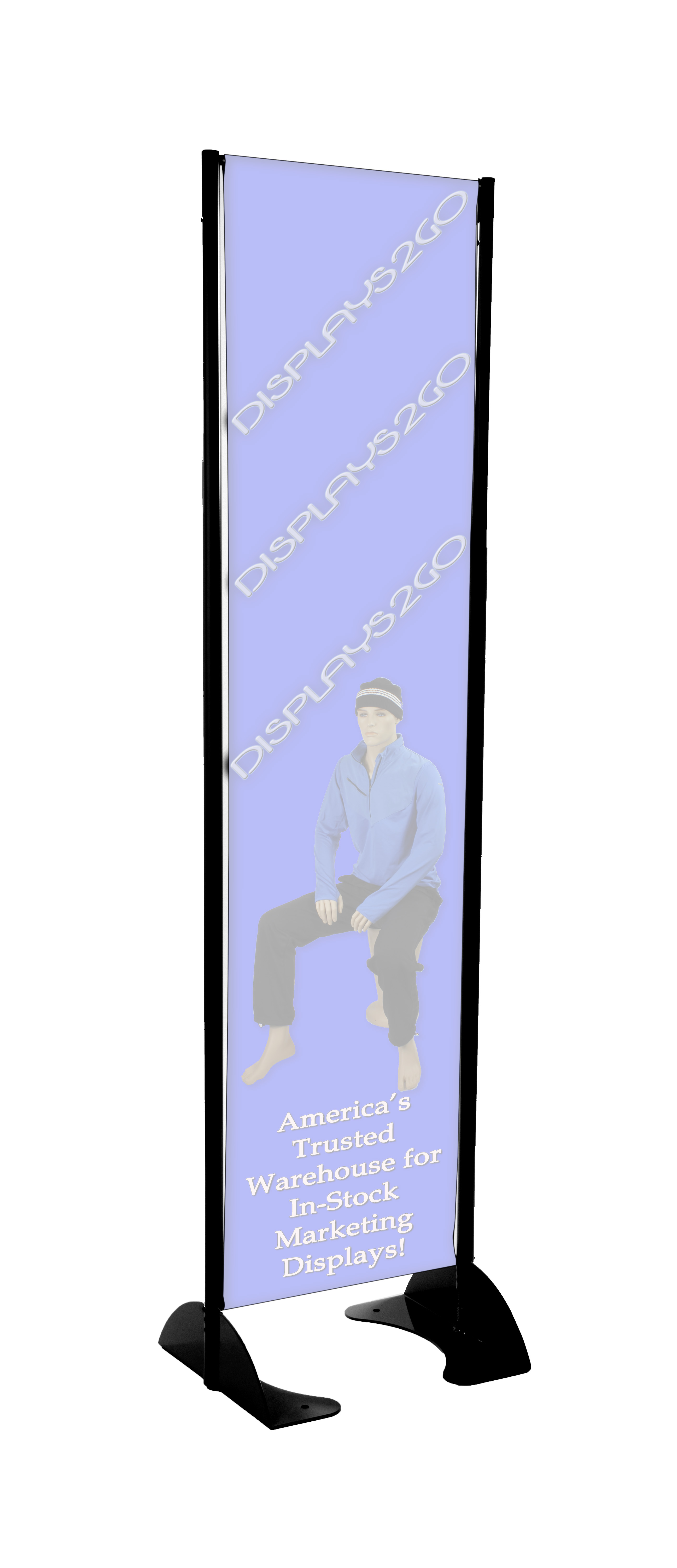 18” x 72” Black Permanent Banner Stand | Graphic Not Included