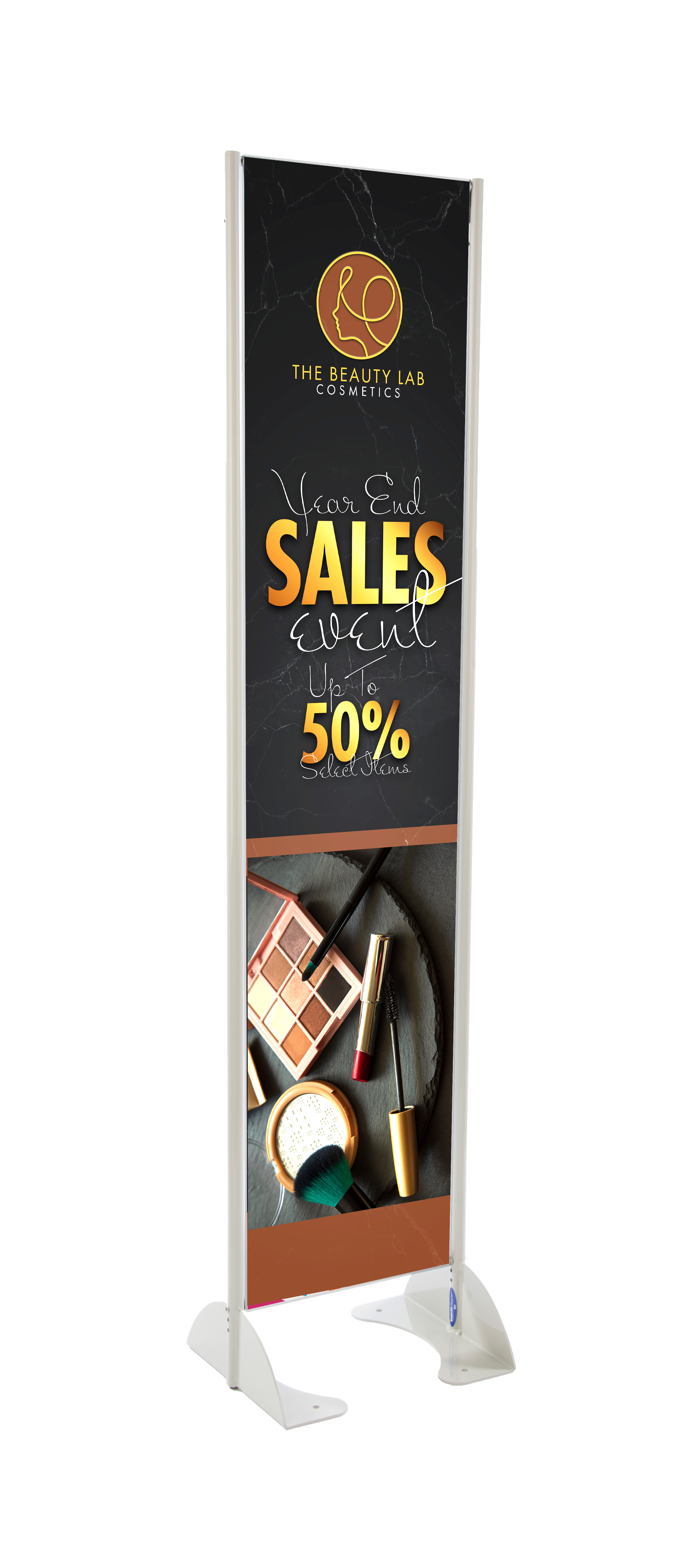 18” x 72” Gray Permanent Banner Stand | One Graphic Flag | Displays2Go