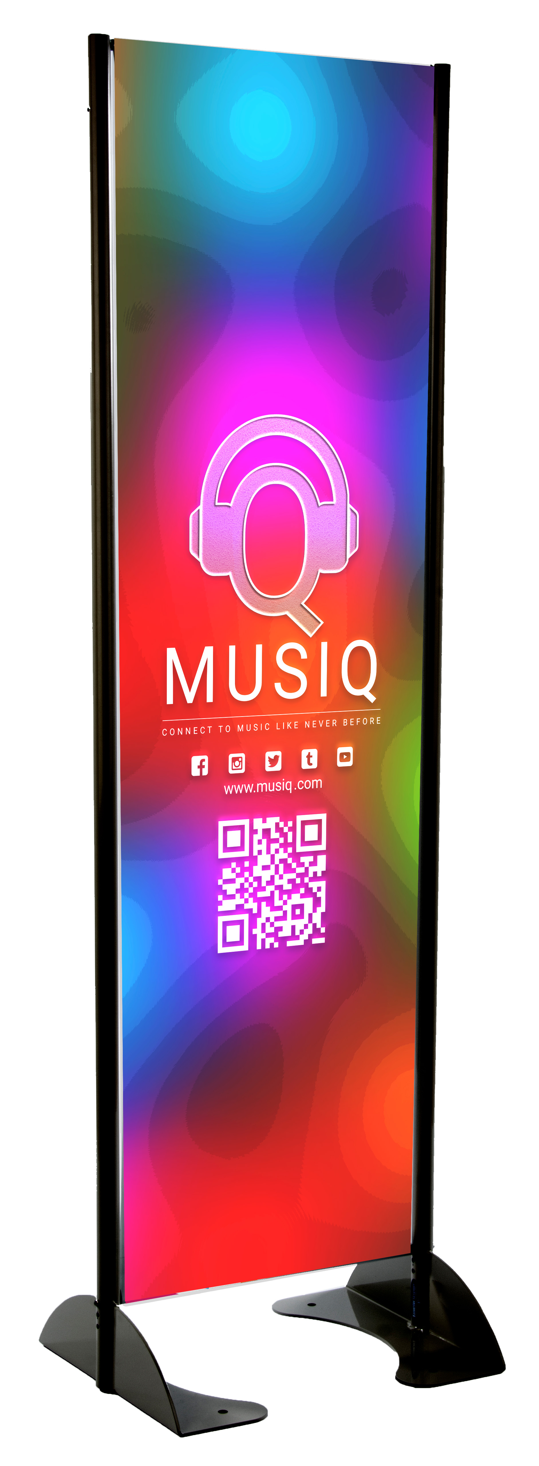 24” x 72” Black Permanent Banner Stand | Single Sided Graphic | Displays2Go