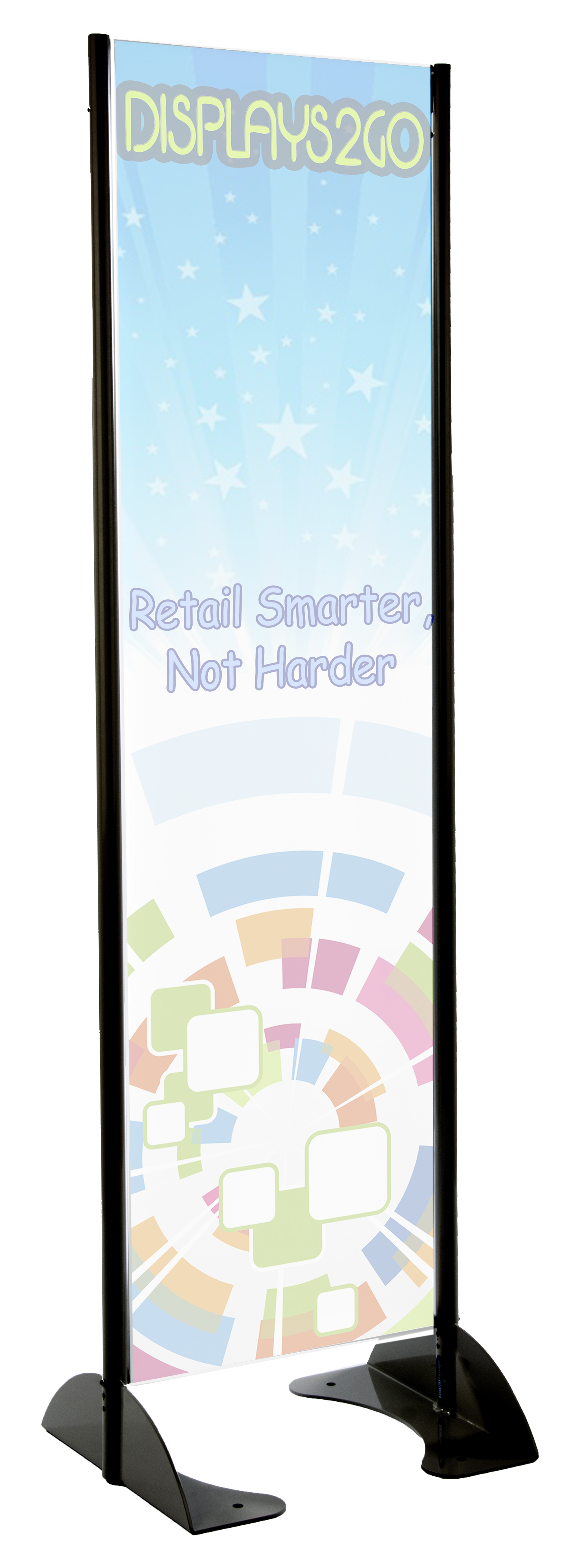 20” x 72” Black Permanent Banner Stand | Without Graphic | Displays2Go