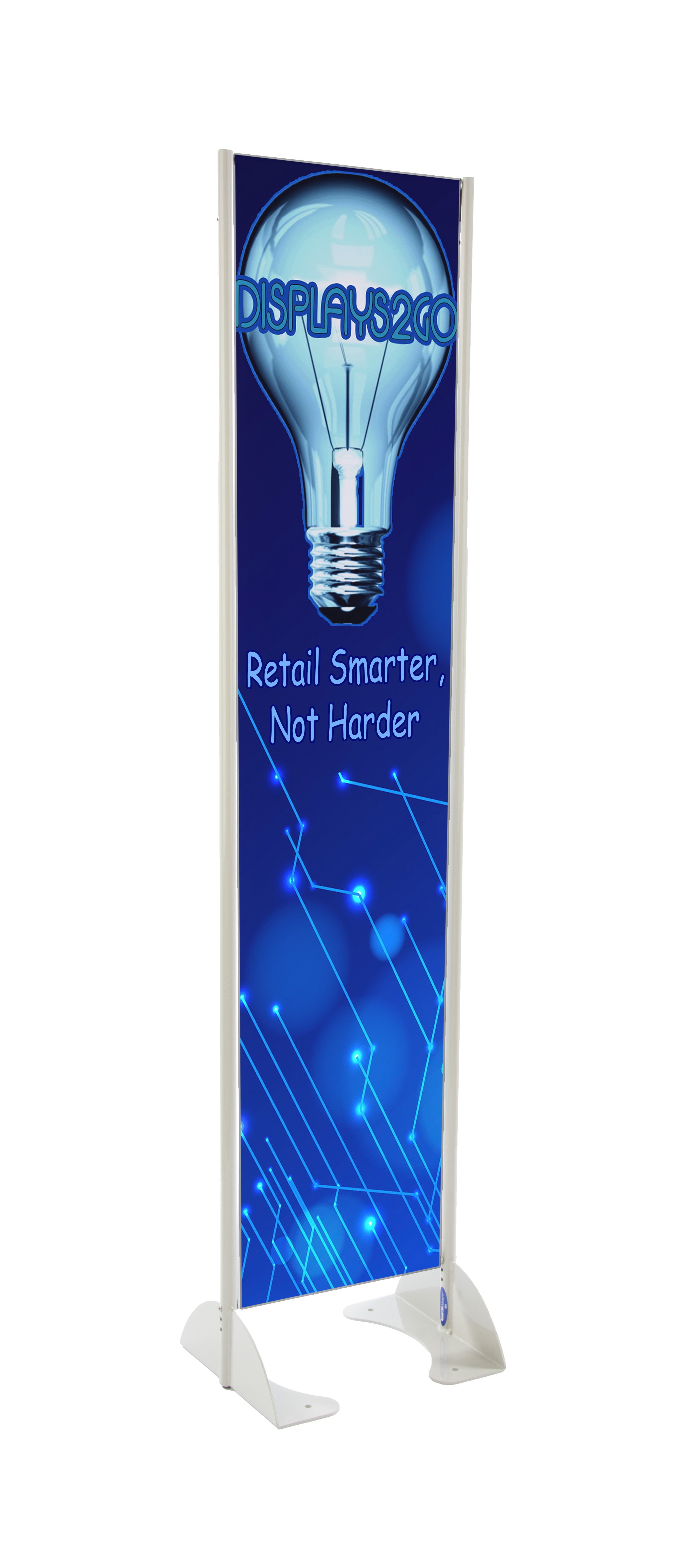 18” x 72” Gray Permanent Banner Stand | With Double Sided Graphic ...