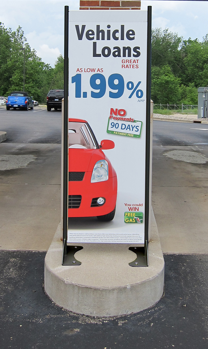 24” x 72” Black Permanent Banner Stand | Single Sided Graphic | Displays2Go