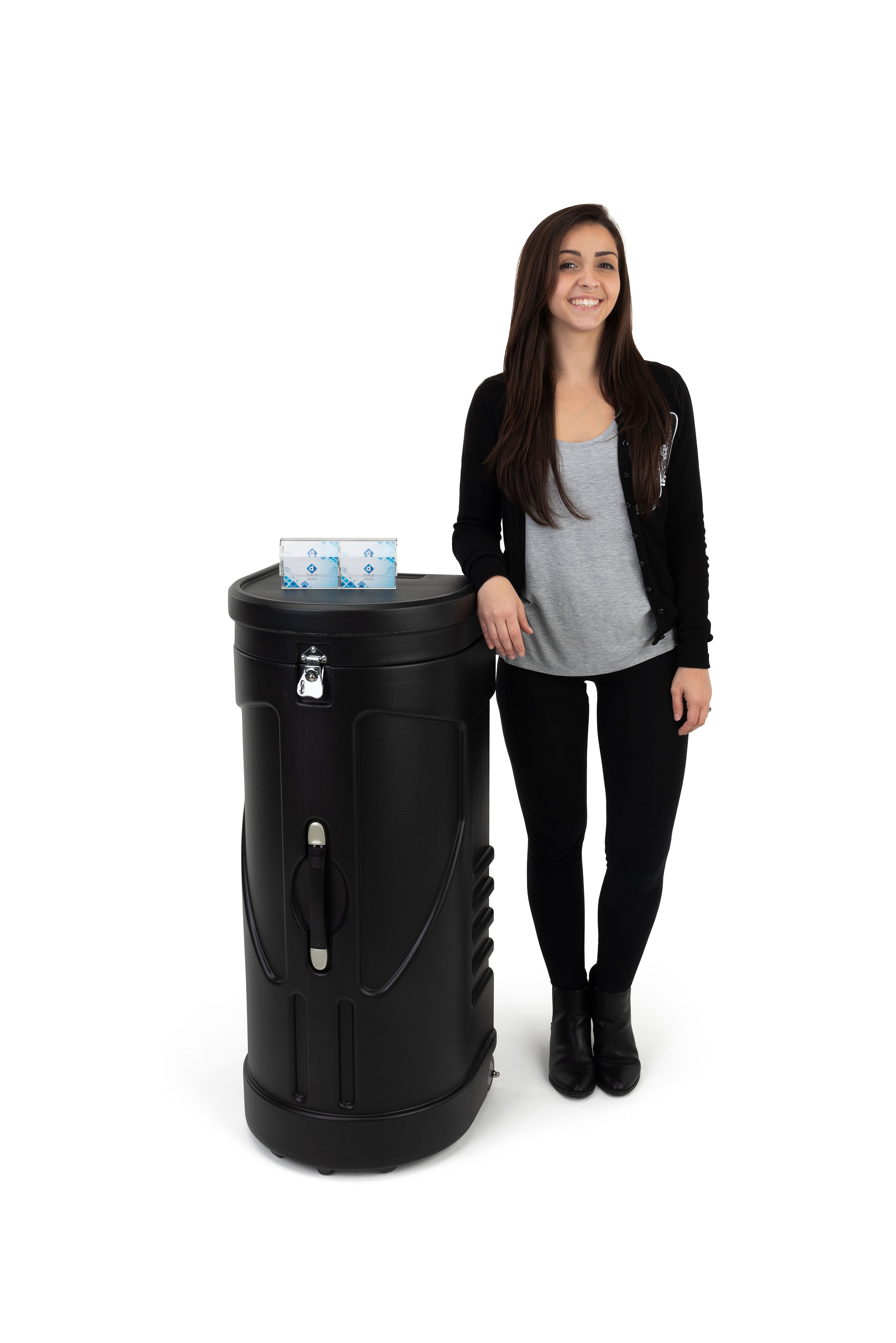 Travel Case Podium Stand | 39” Tall | Displays2Go