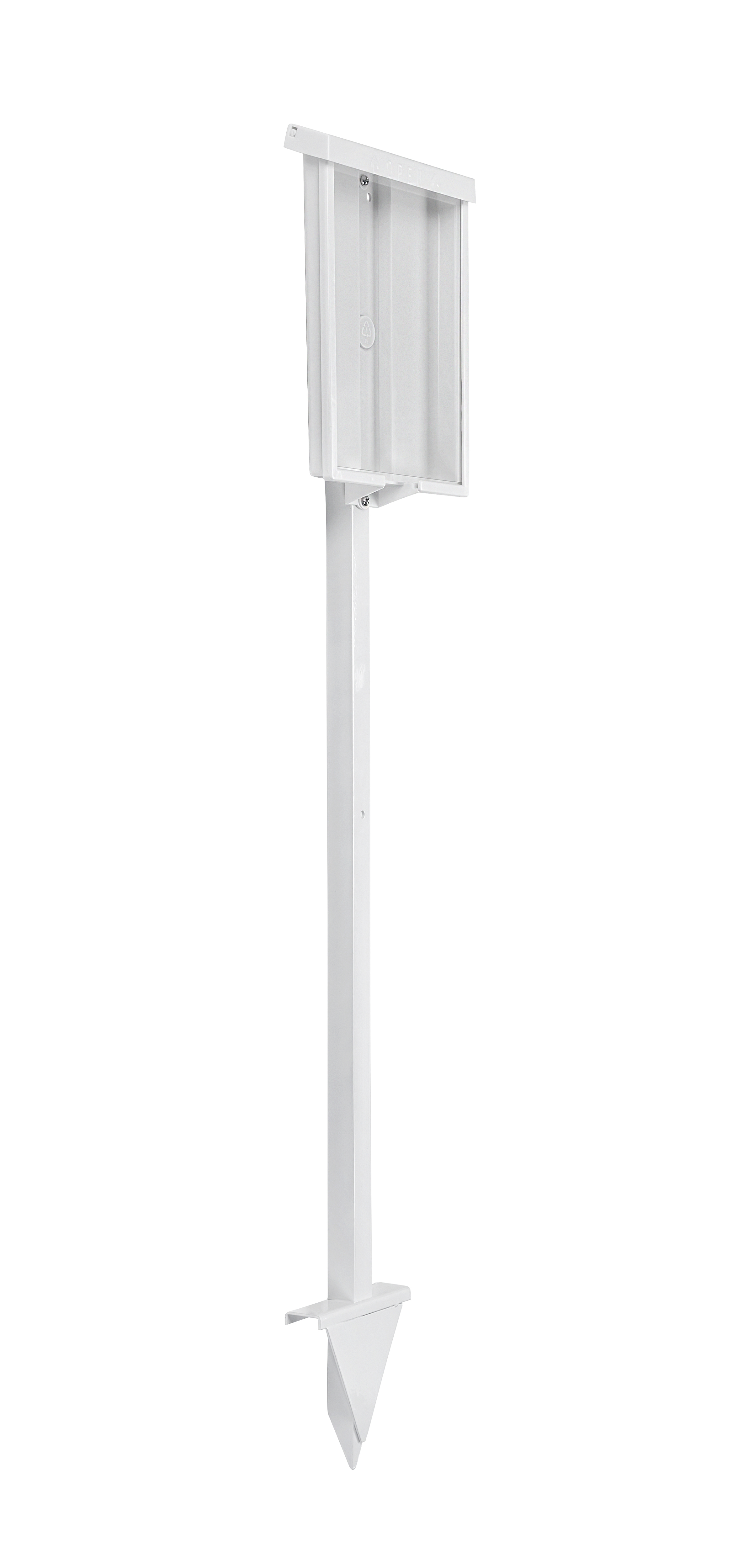 Outdoor Flyer Holder with Stake | White Steel Spike | Displays2Go