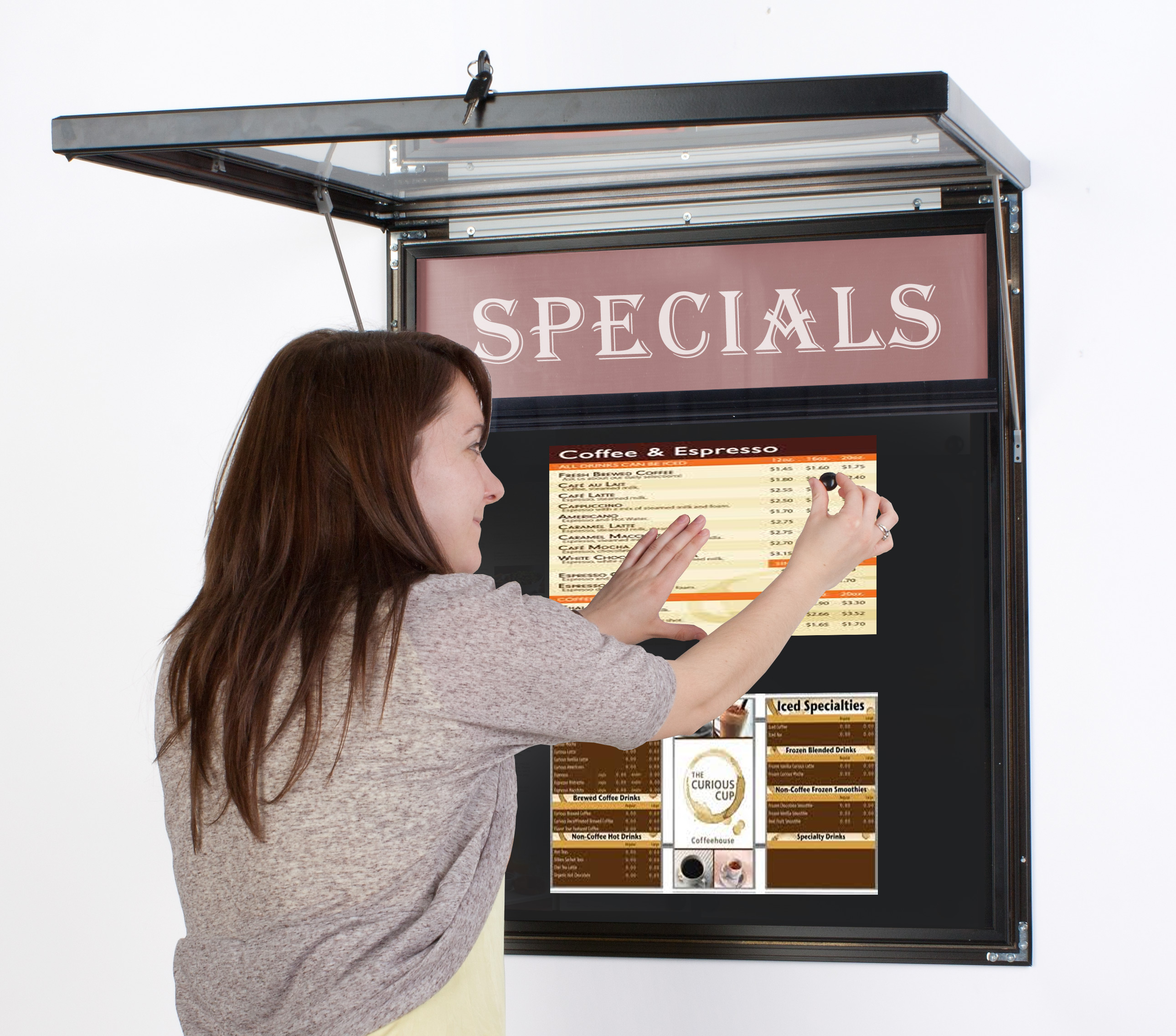 Menu Case | Magnetic Backing, Custom Header Area | Displays2Go