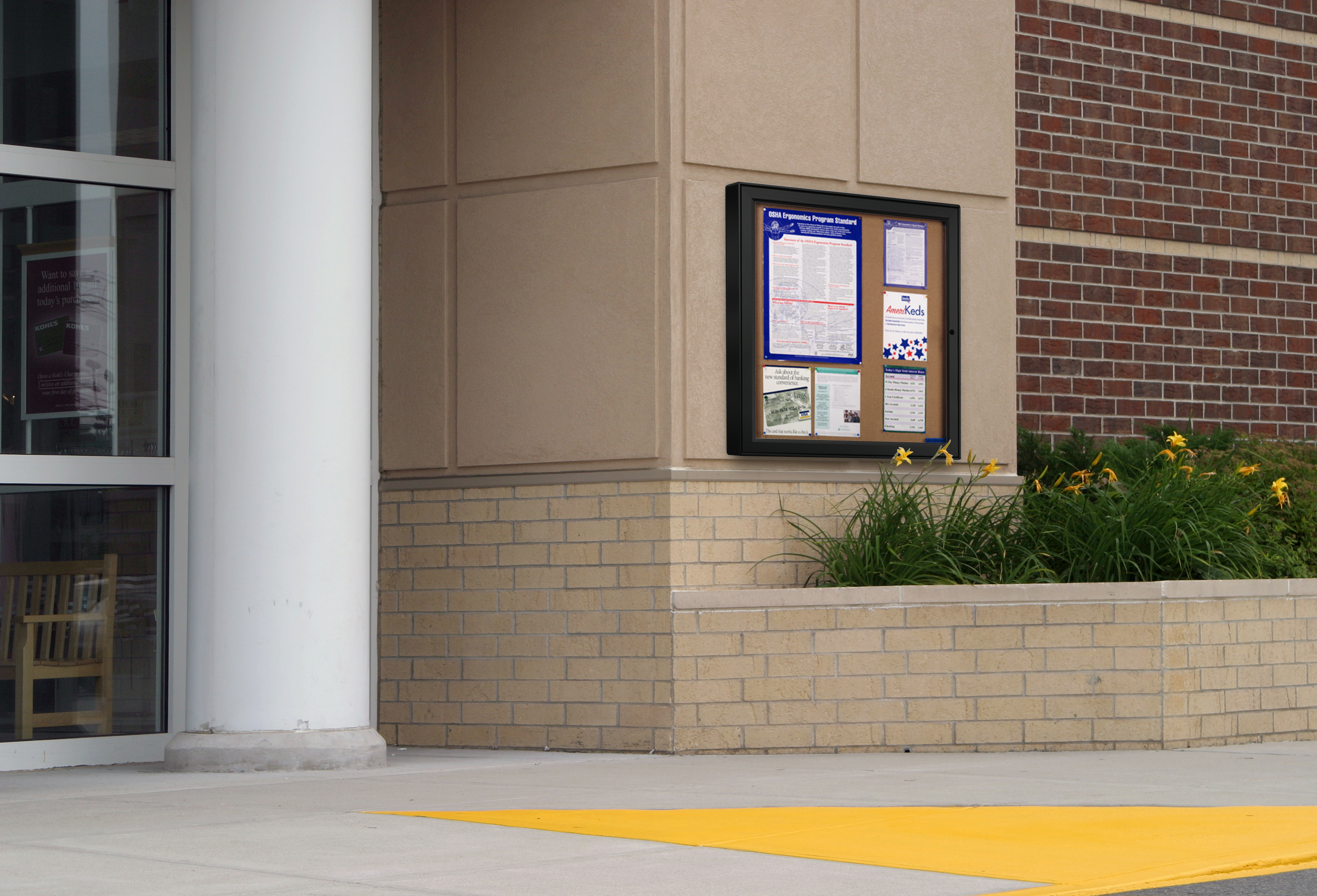 Weather Resistant Notice Boards | Black Frame w/ Lock | Displays2Go