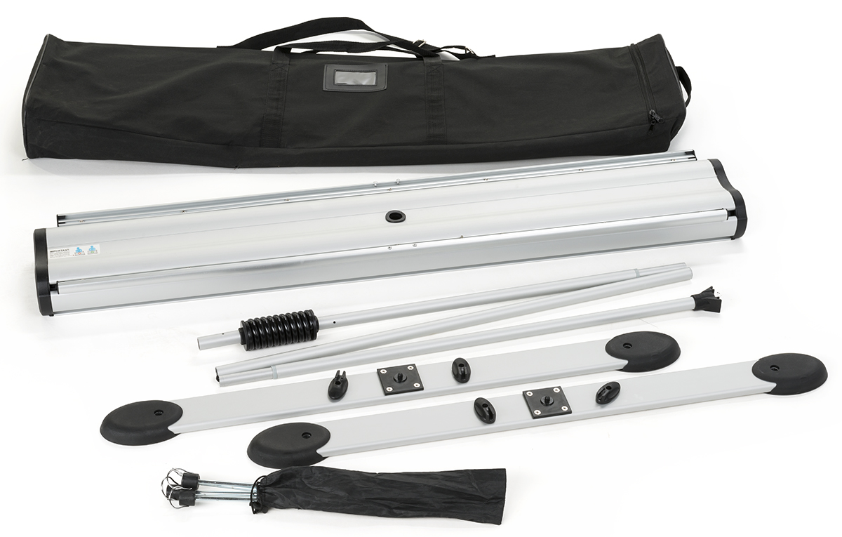 Wide Outdoor Retractable Banner Frame | Spring Tension Pole | Displays2Go