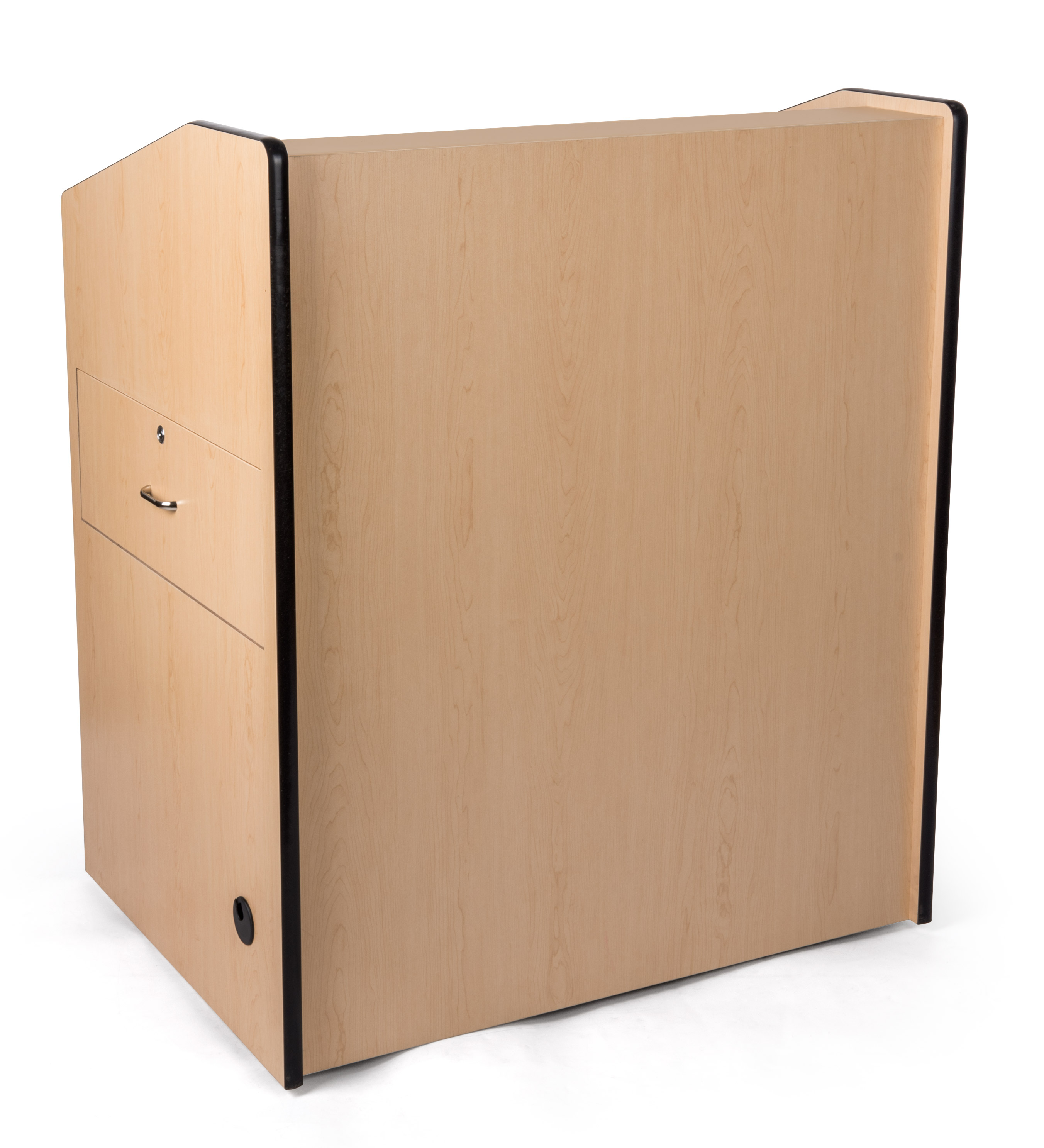 Multimedia Podium with Locking Storage | Maple Laminate Finish ...