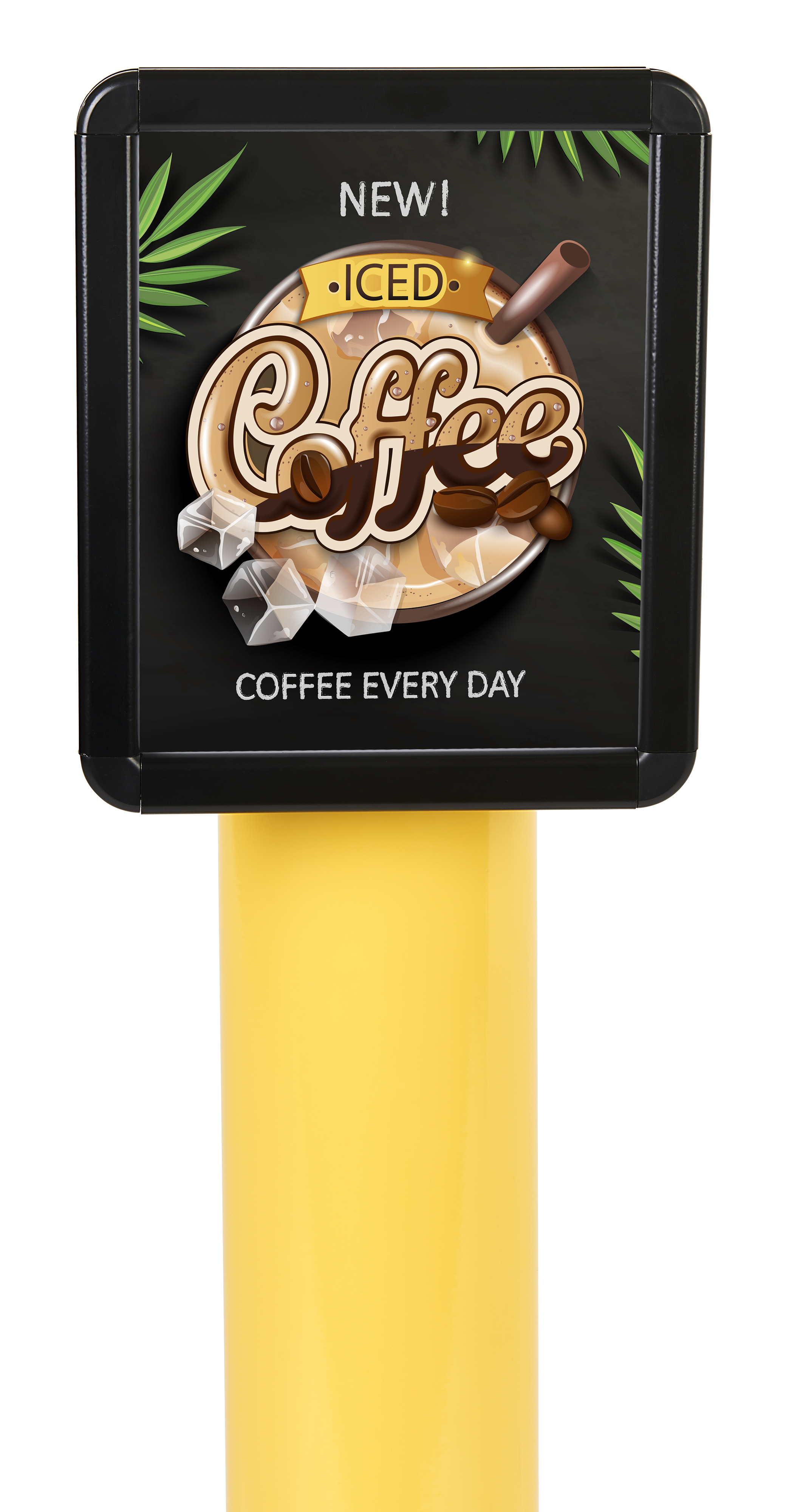 Bollard Sign Topper | Black Weather-Resistant Aluminum Frame | Displays2Go
