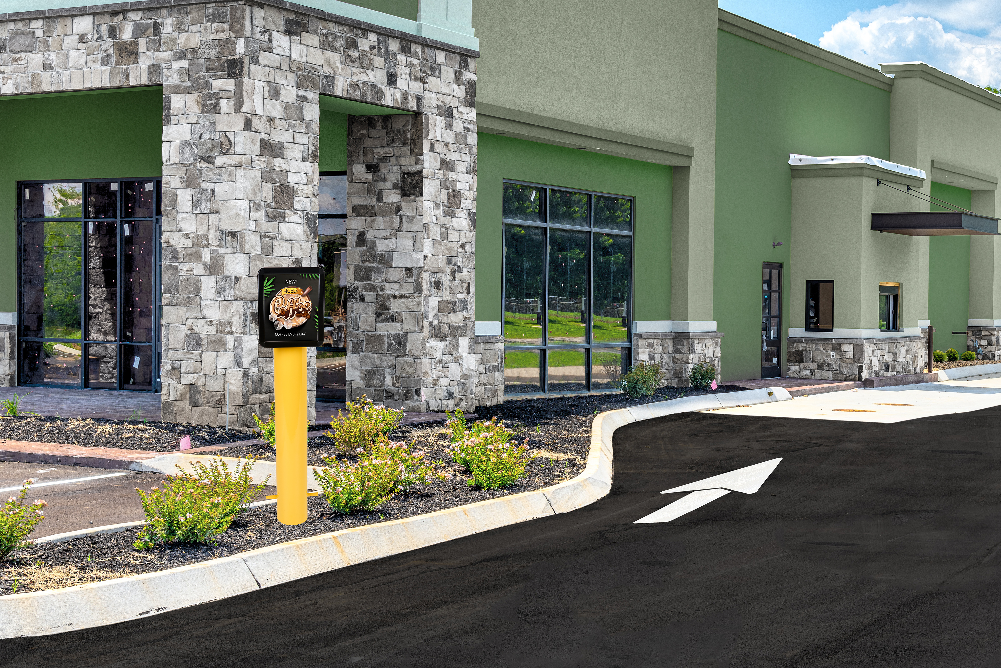 Bollard Sign Topper | Black Weather-Resistant Aluminum Frame | Displays2Go