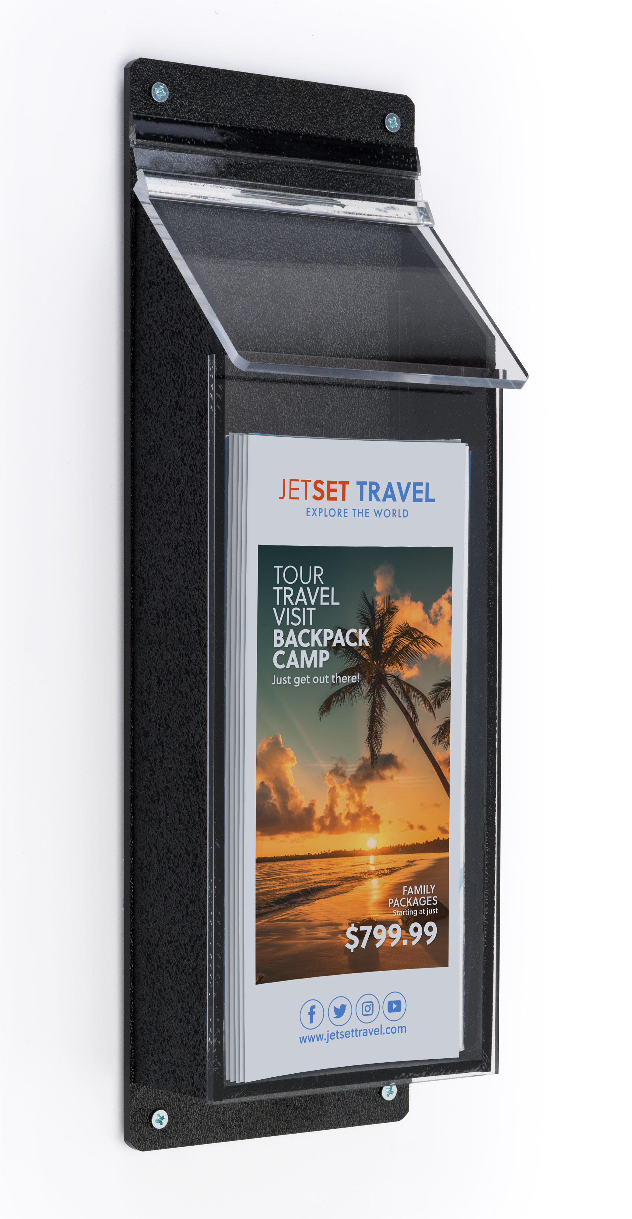 Outdoor Pamphlet Holder | Black Literature Display Box | Displays2Go