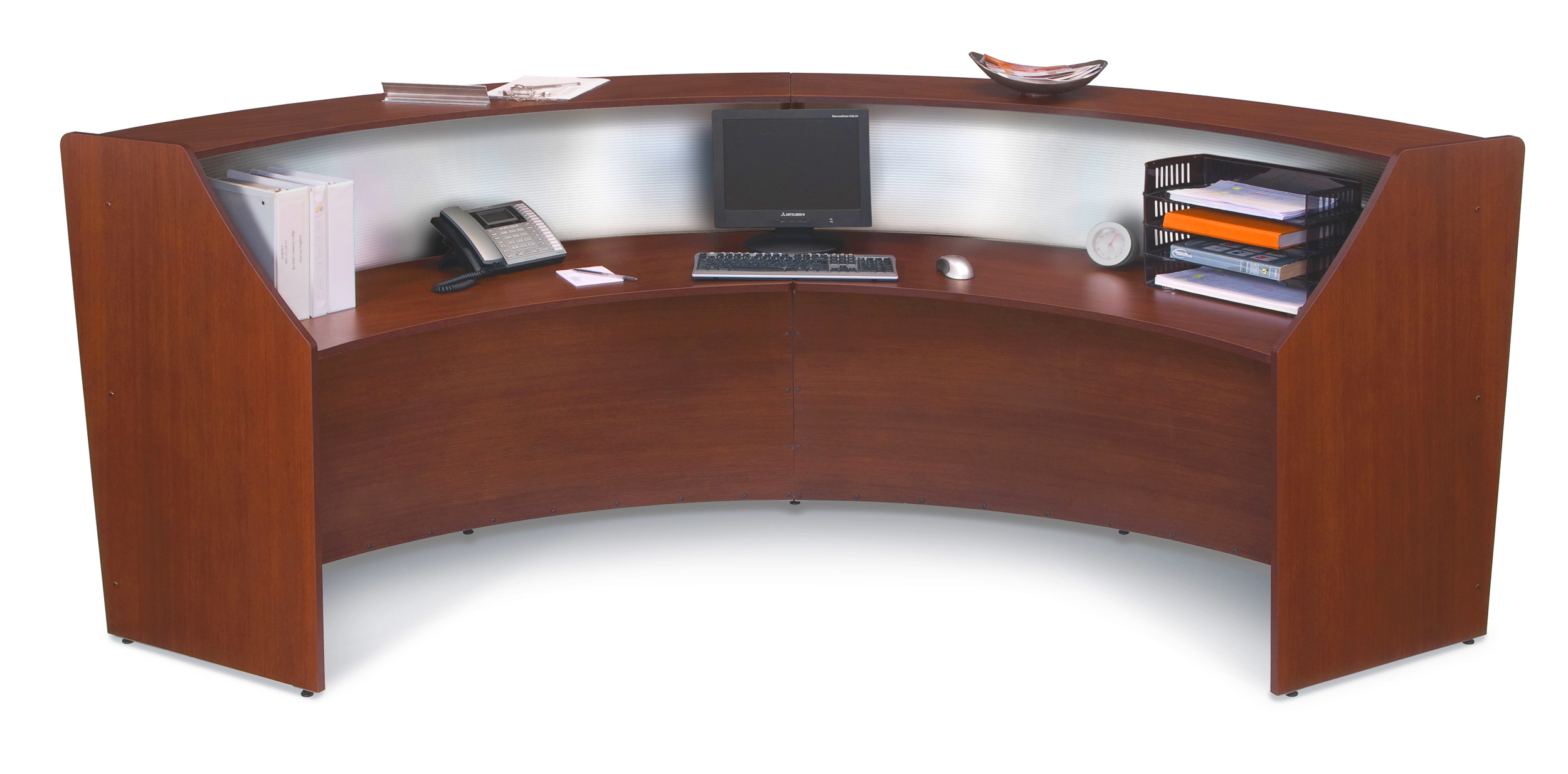 Reception Station | Double Unit with Modern Arc Design | Displays2Go