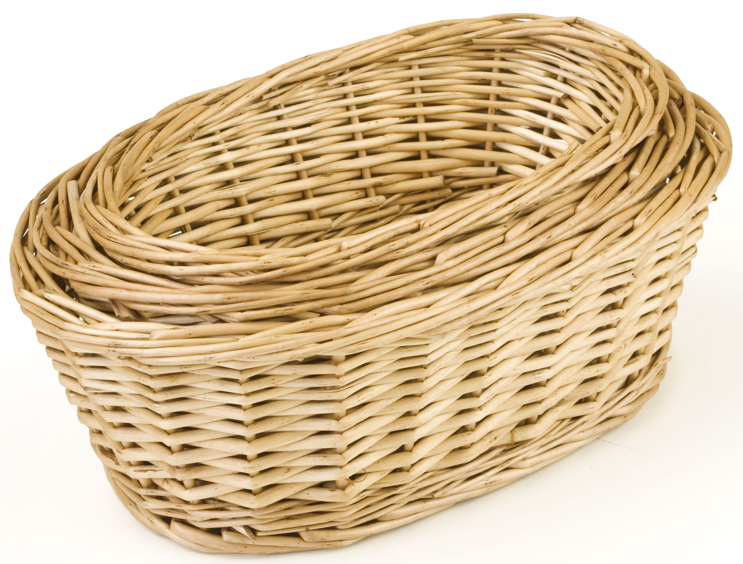 (3) Woven Basket Set - Various Sized Deep Oval | Displays2Go