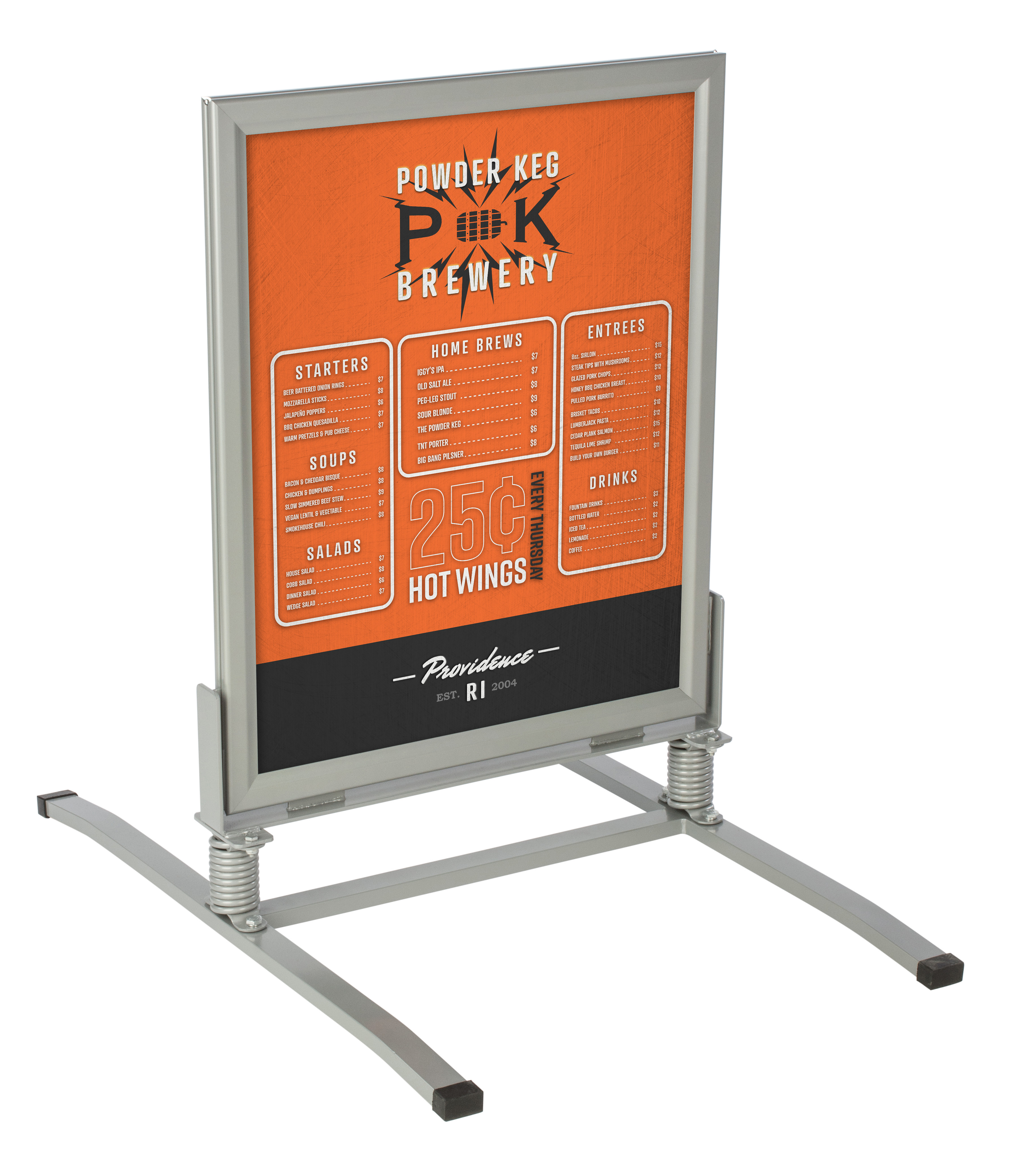 Spring Loaded Sidewalk Sign | Non-Rust Base | Displays2Go