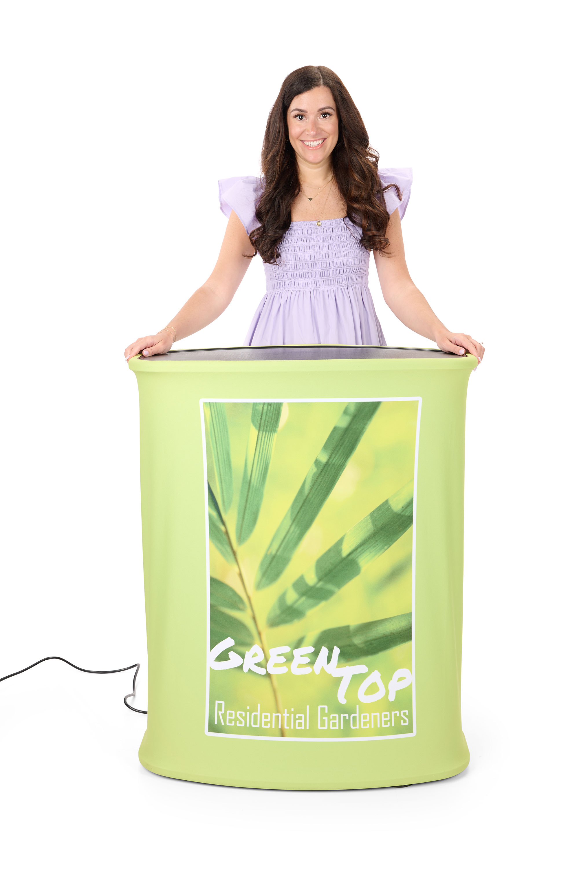 Pop Up Trade Show Podium with LED Lights and Custom SEG Graphics ...