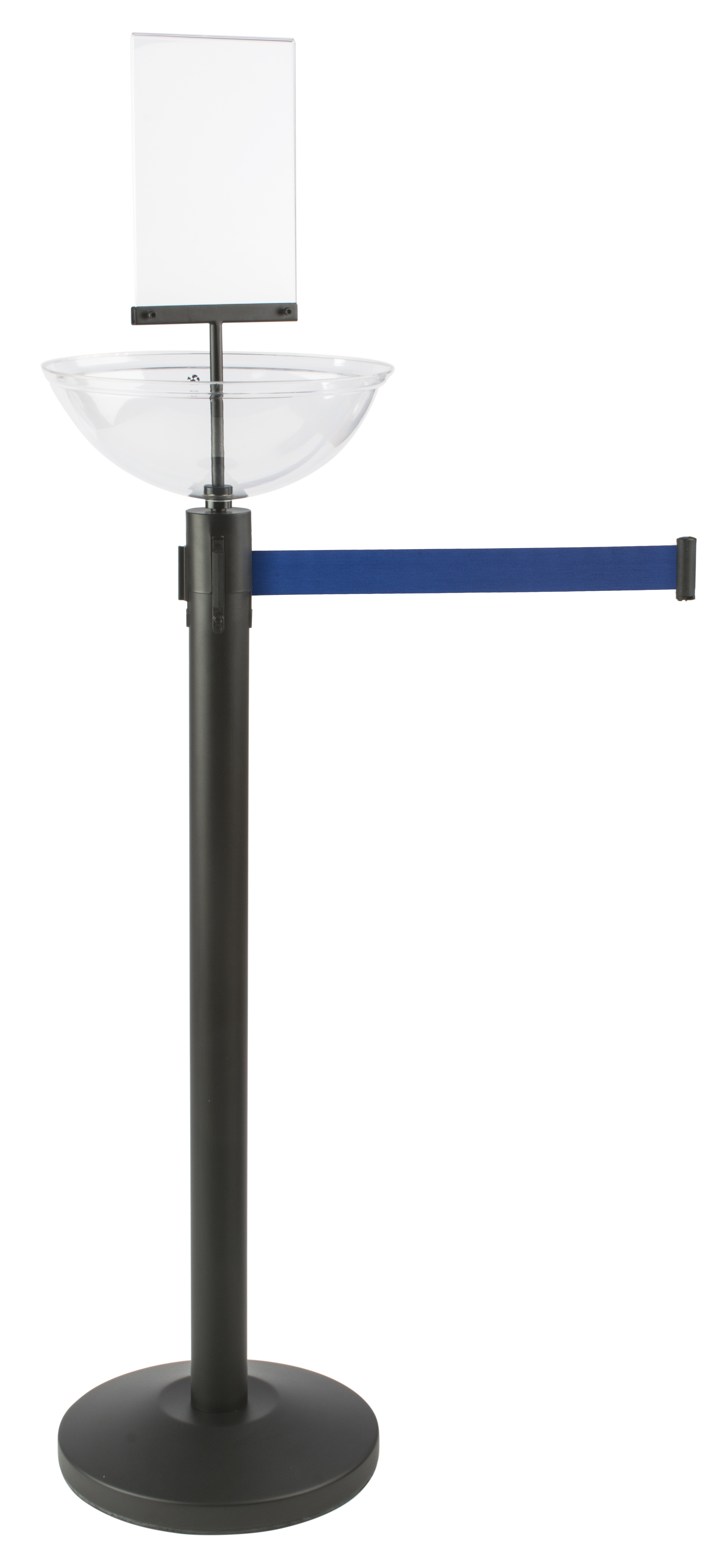Blue Stanchion & Post with Bowl | 11” x 7” Sign Holder | Displays2Go