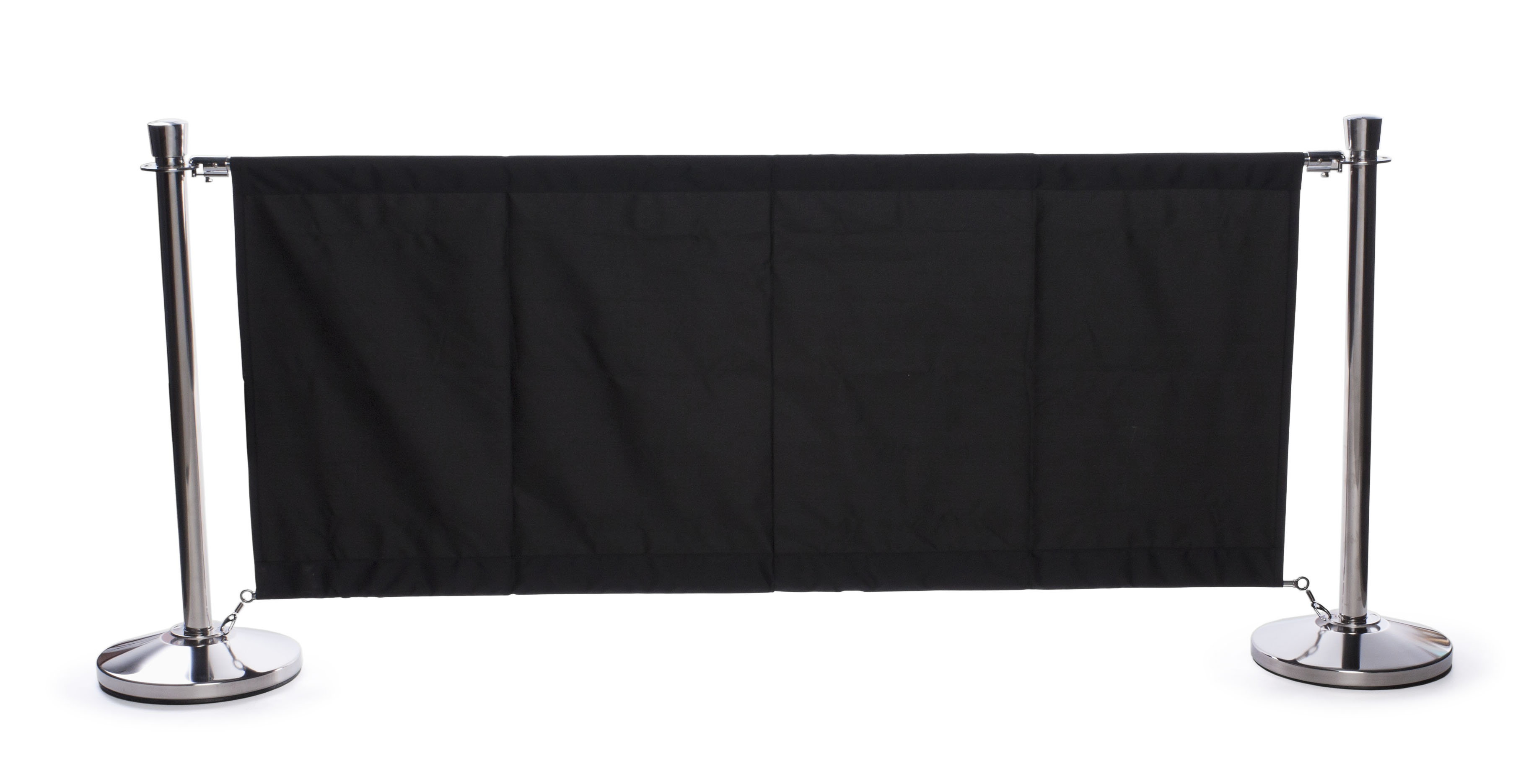 Black Outdoor Cafe Barrier | Stanchion & Banner Configuration | Displays2Go