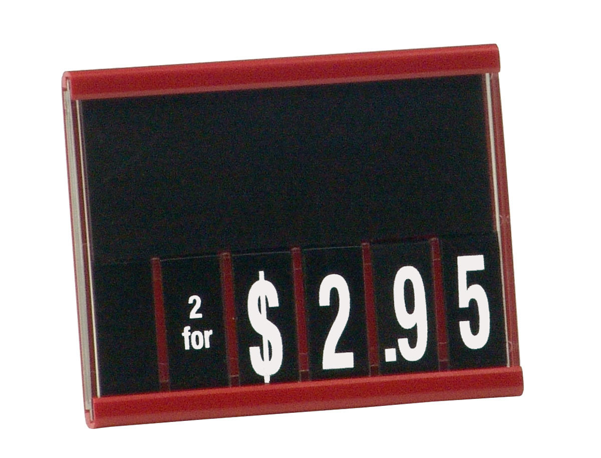 Plastic Price Tag Stands for Tabletop Use | Red | Displays2Go