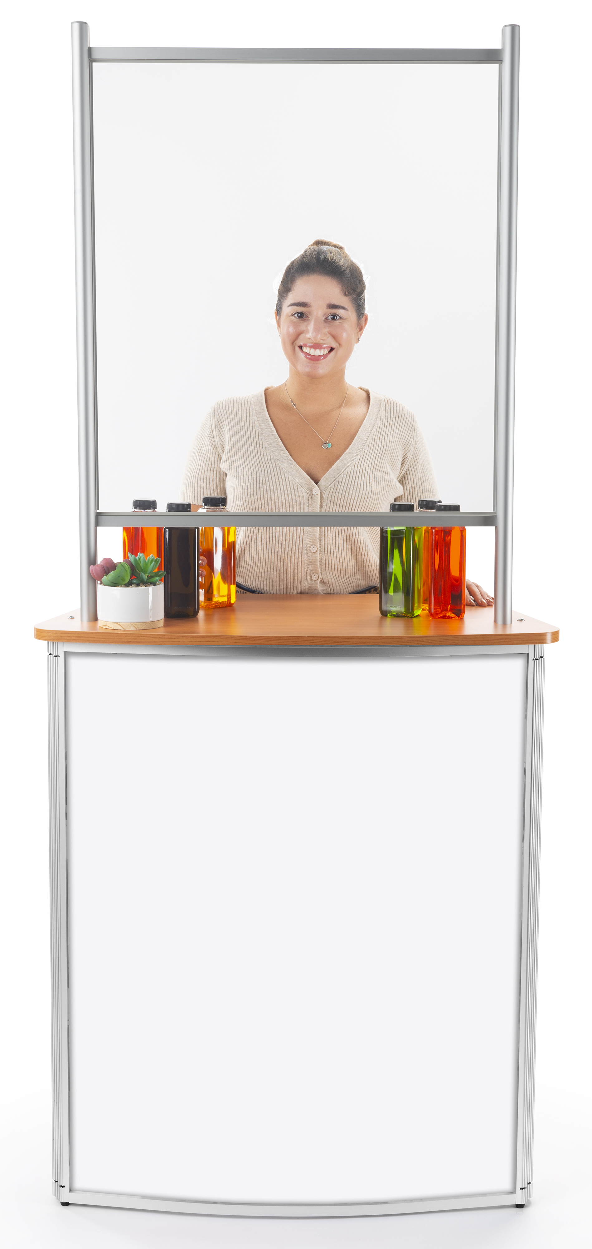 Mobile Sneeze Guard Tabletop | Nylon Carrying Case Included | Displays2Go