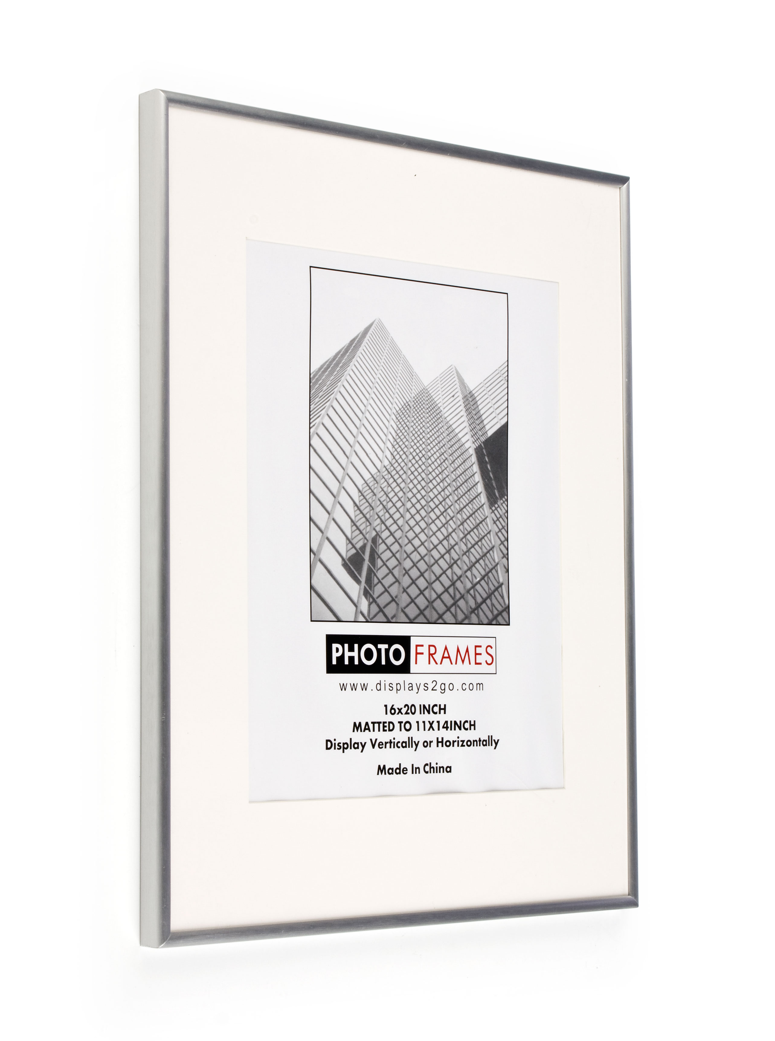 Silver Picture Frame | Metal Construction 16 x 20 Matted for Wall ...