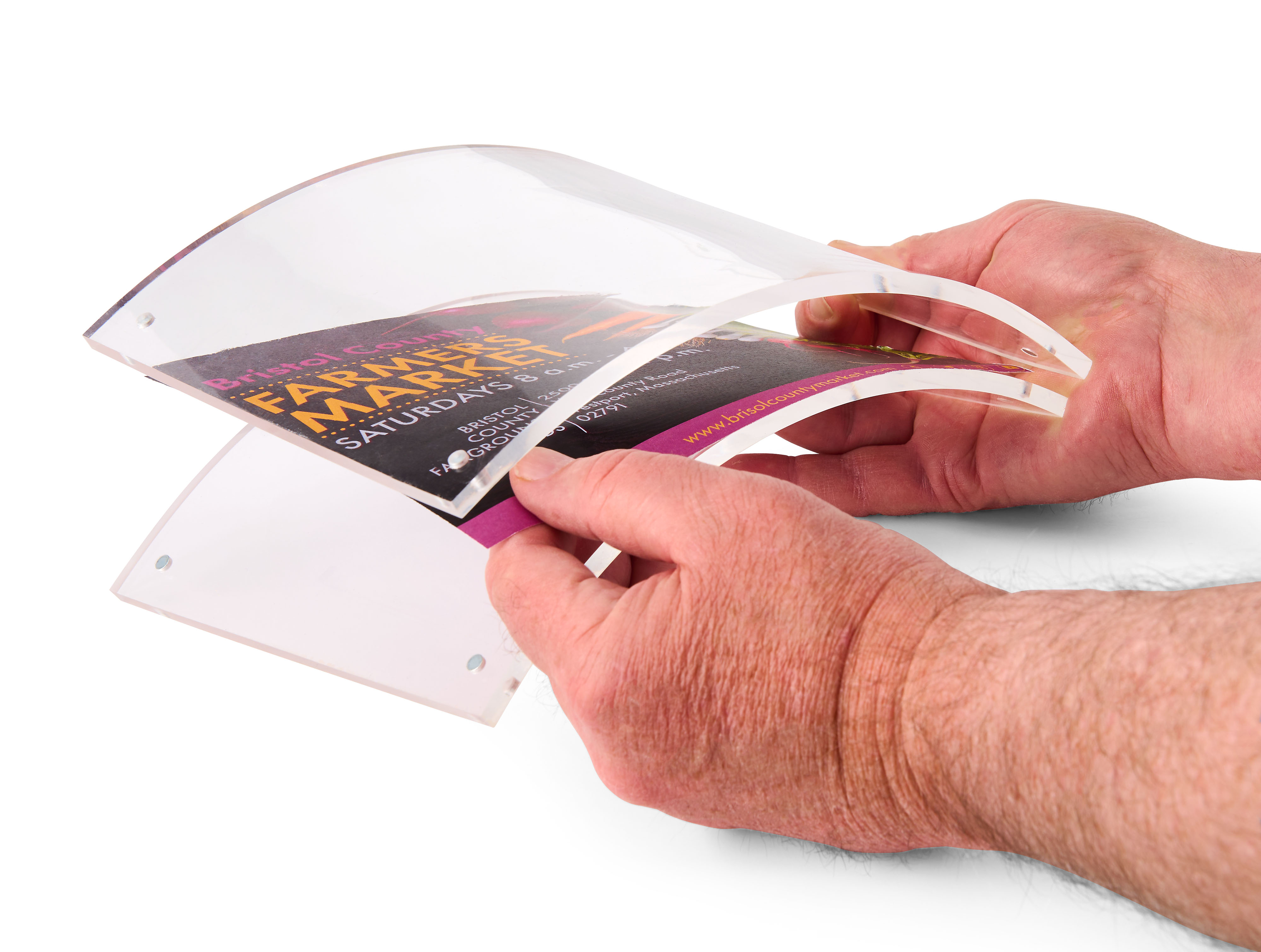 Recycled Acrylic Magnet Frame | Curved Design & Magnetic Corners ...