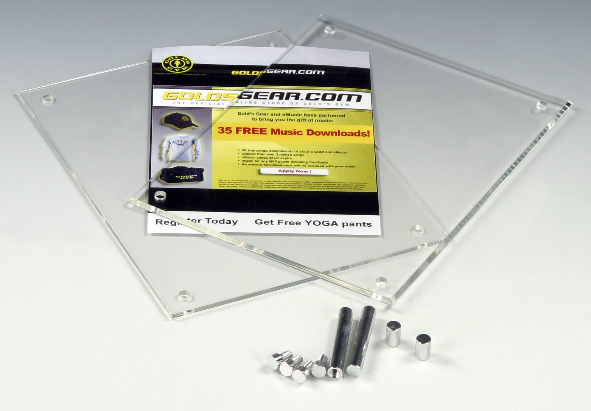 Acrylic Picture Frames w/ Tabletop Studs Fit 5" x 7" Prints | Displays2Go