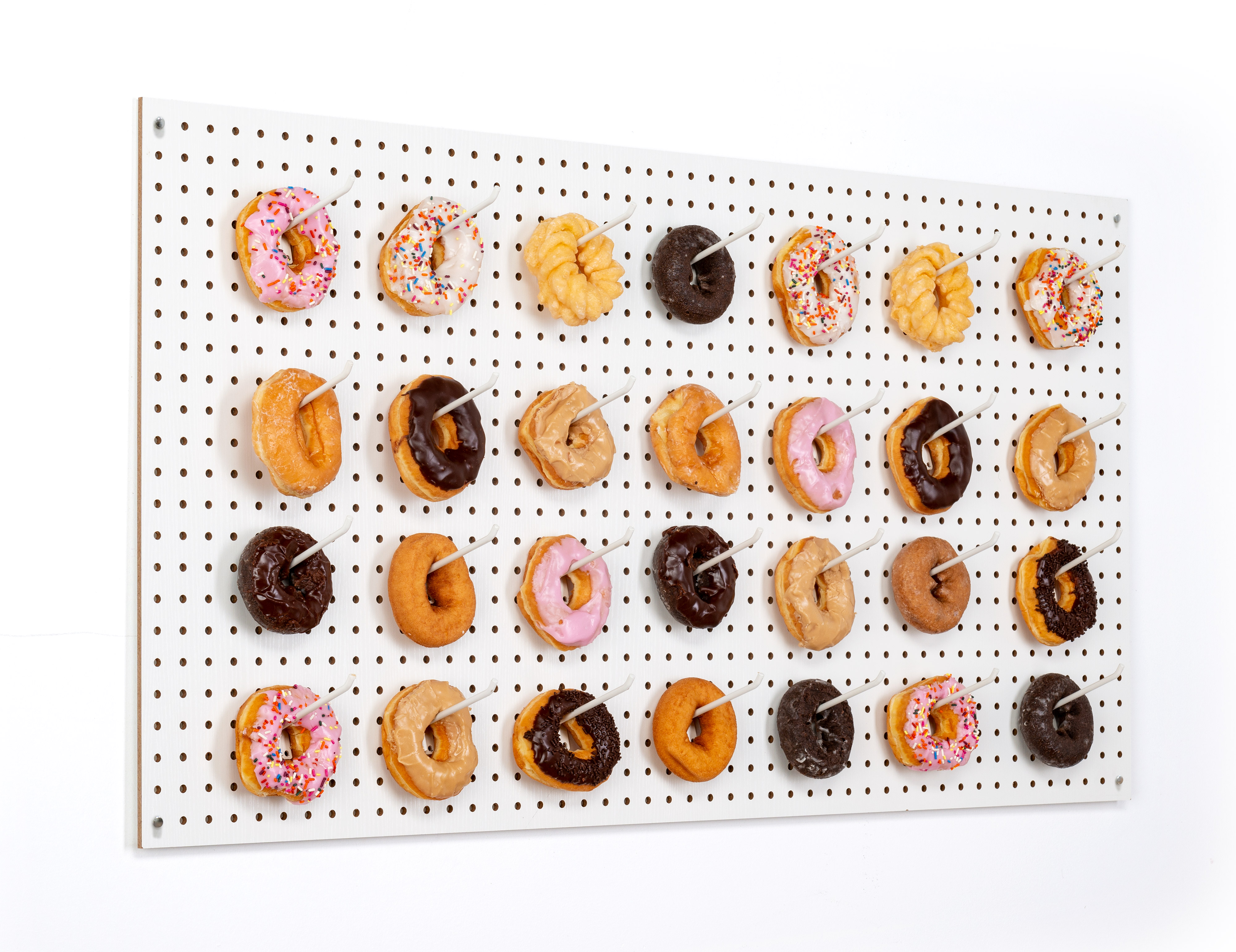 White Pegboard Panel | 48” x 24” Wall Display Set | Displays2Go