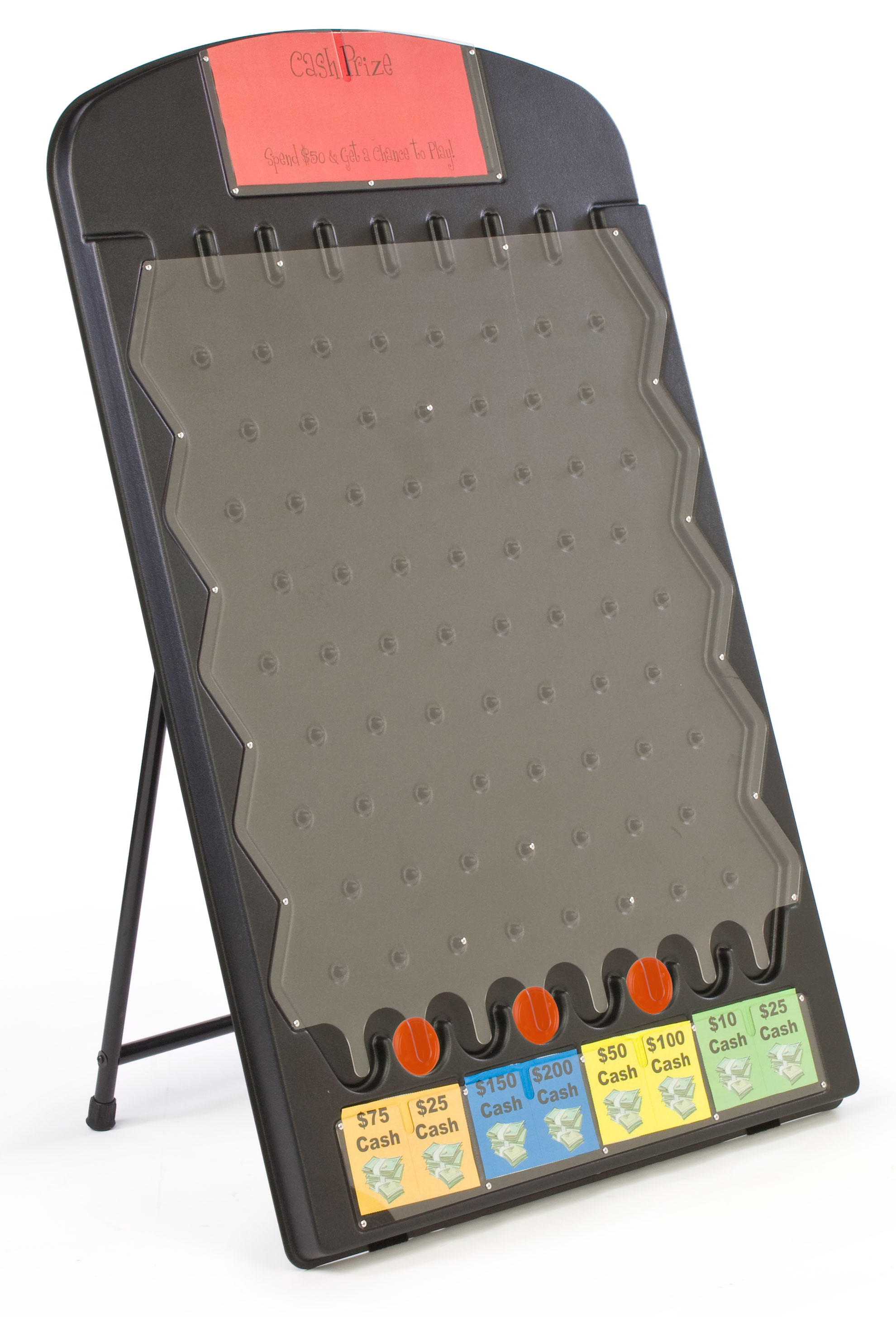 Black Prize Drop Game Board | Features (8) Custom Prize Slots | Displays2Go