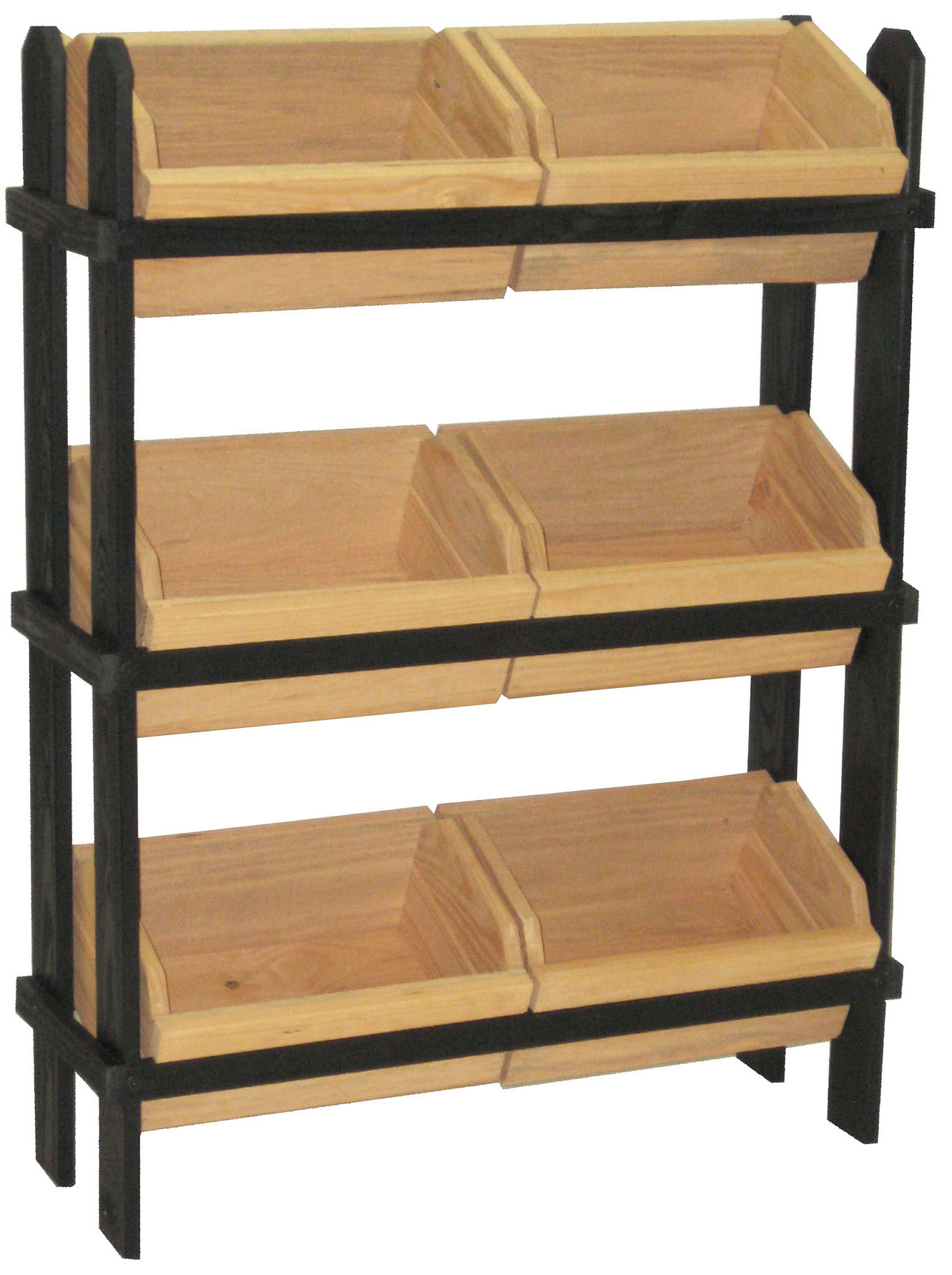 Tiered Crate Display | 4 Removable Oak Stain Compartments | Displays2go