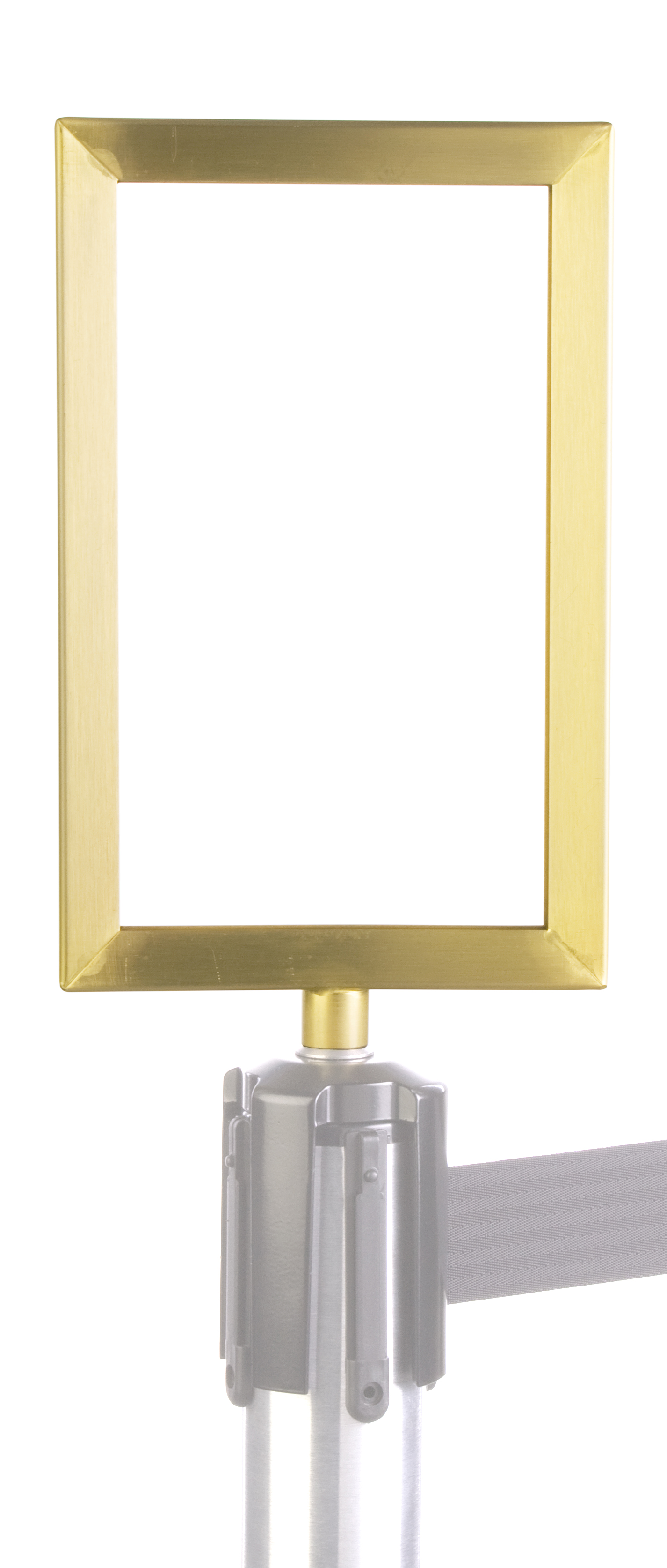 7" x 11" Satin Brass Frame for Stanchion Post | Displays2Go
